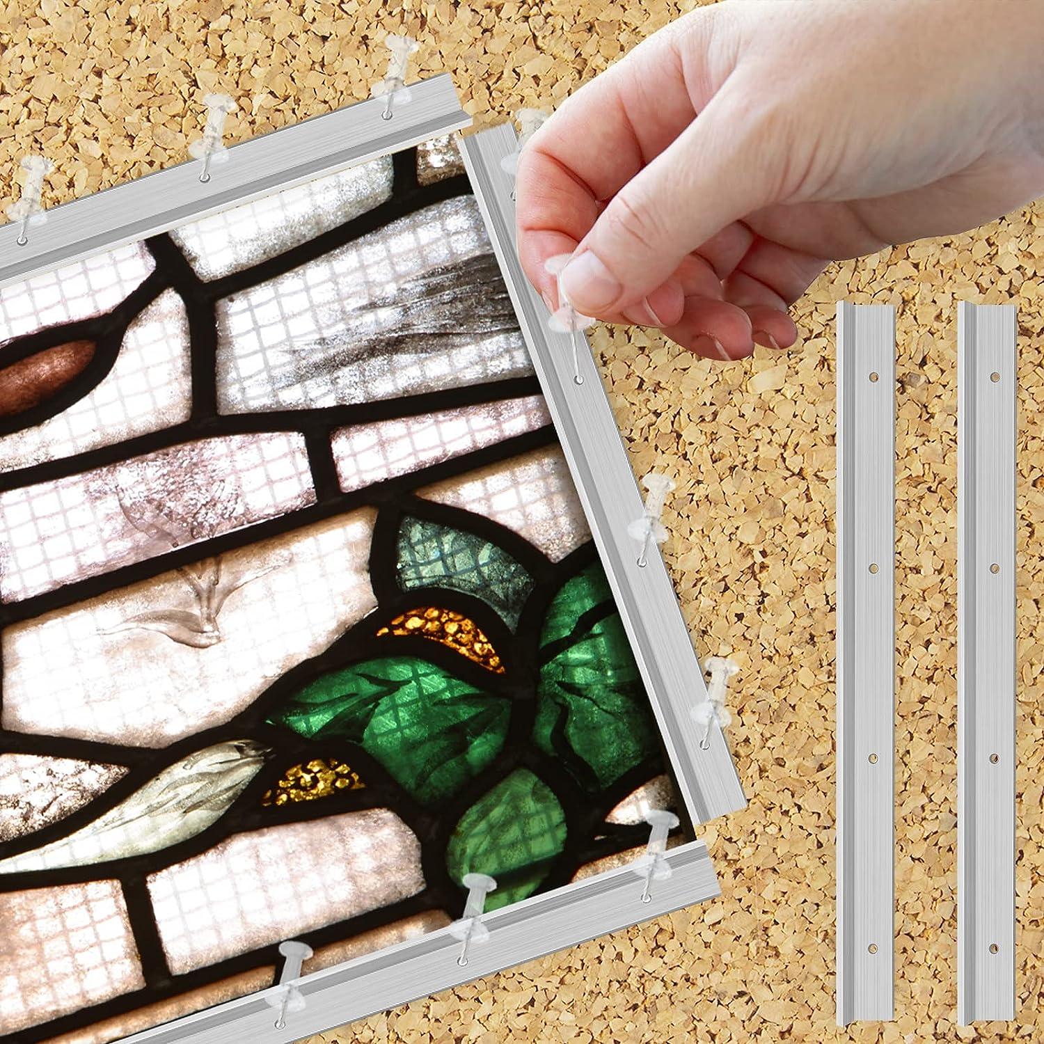 ZAWAGIIK Stained Glass Layout Block System - Pack of 16 with 80 Push ...