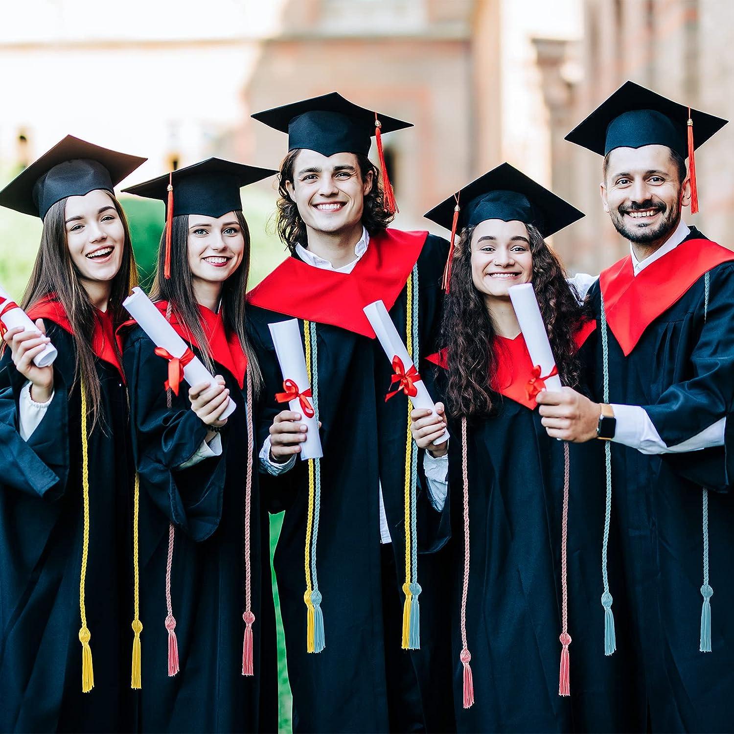 6-Piece Pink Graduation Honor Cords Set for Ceremonies, Photos, and Parties