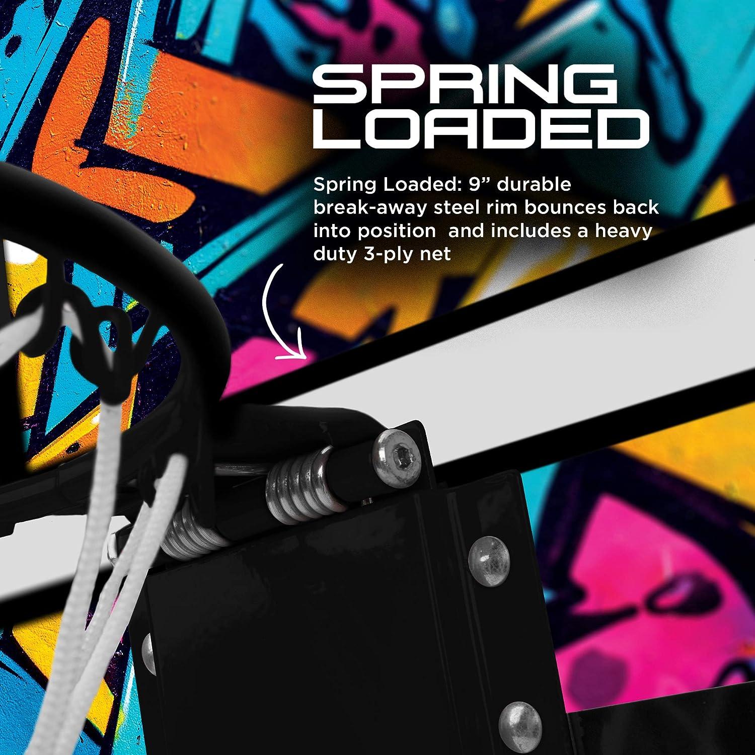 AND1 Over The Door Mini Hoop Set - 18x12 Portable Basketball Hoop with ...