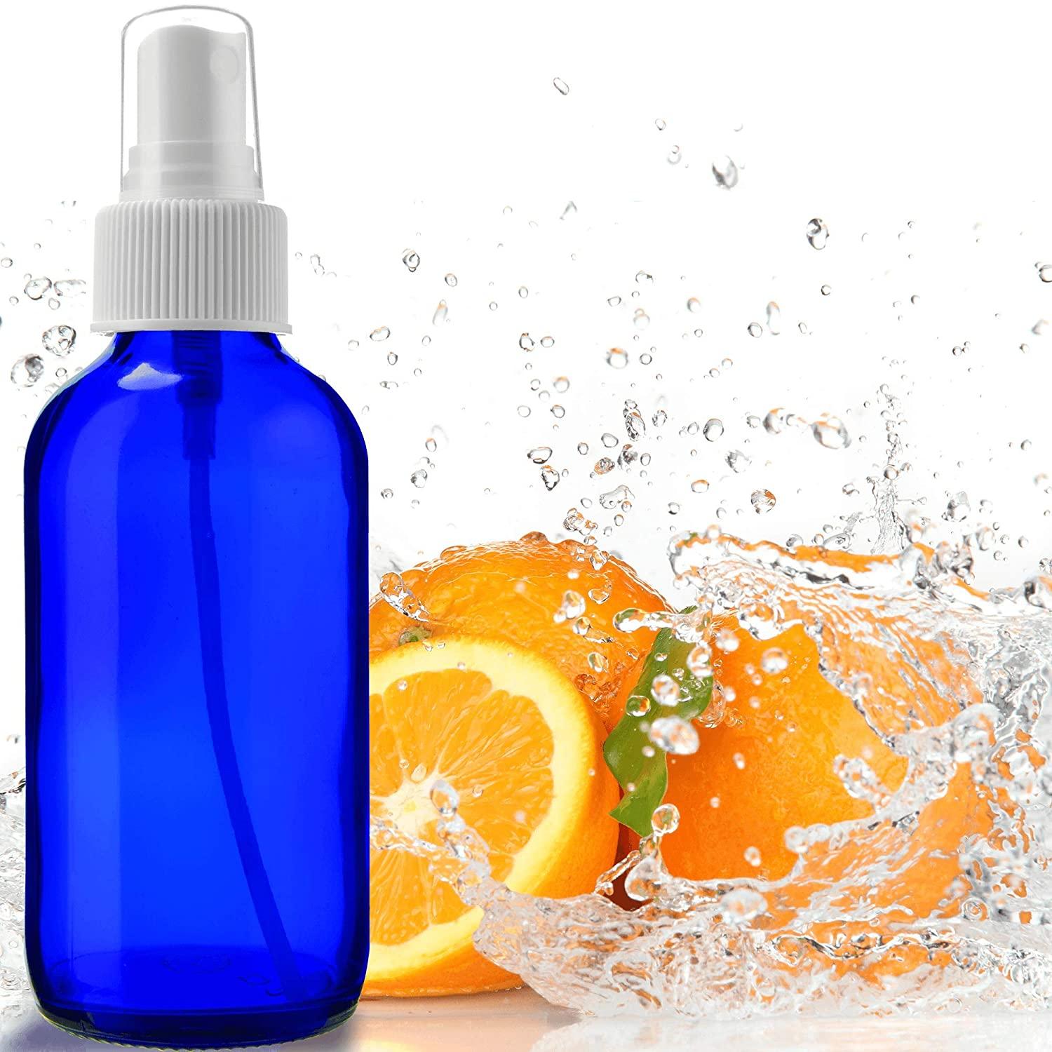 Blue Glass Spray Bottles - 4oz, Set of 2 for Oils, Beauty, Cleaning ...