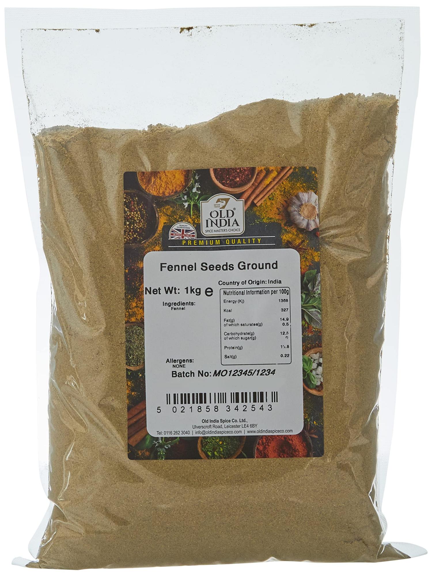 Old India Fennel Seeds Ground 1kg - Authentic Indian Spice (Pack of 1 ...