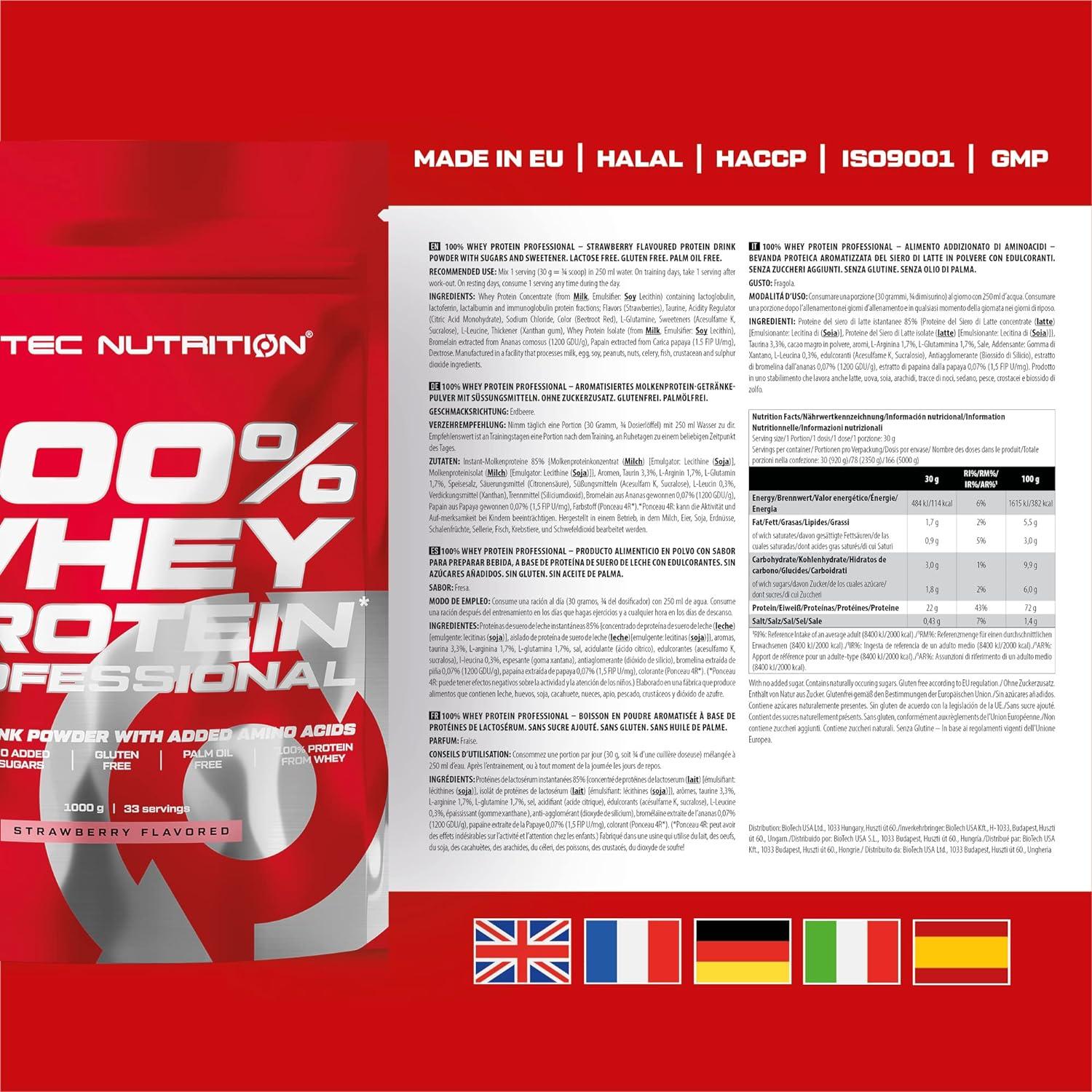 Scitec Nutrition 100% Whey Protein Professional - Gluten-Free Palm Oil ...