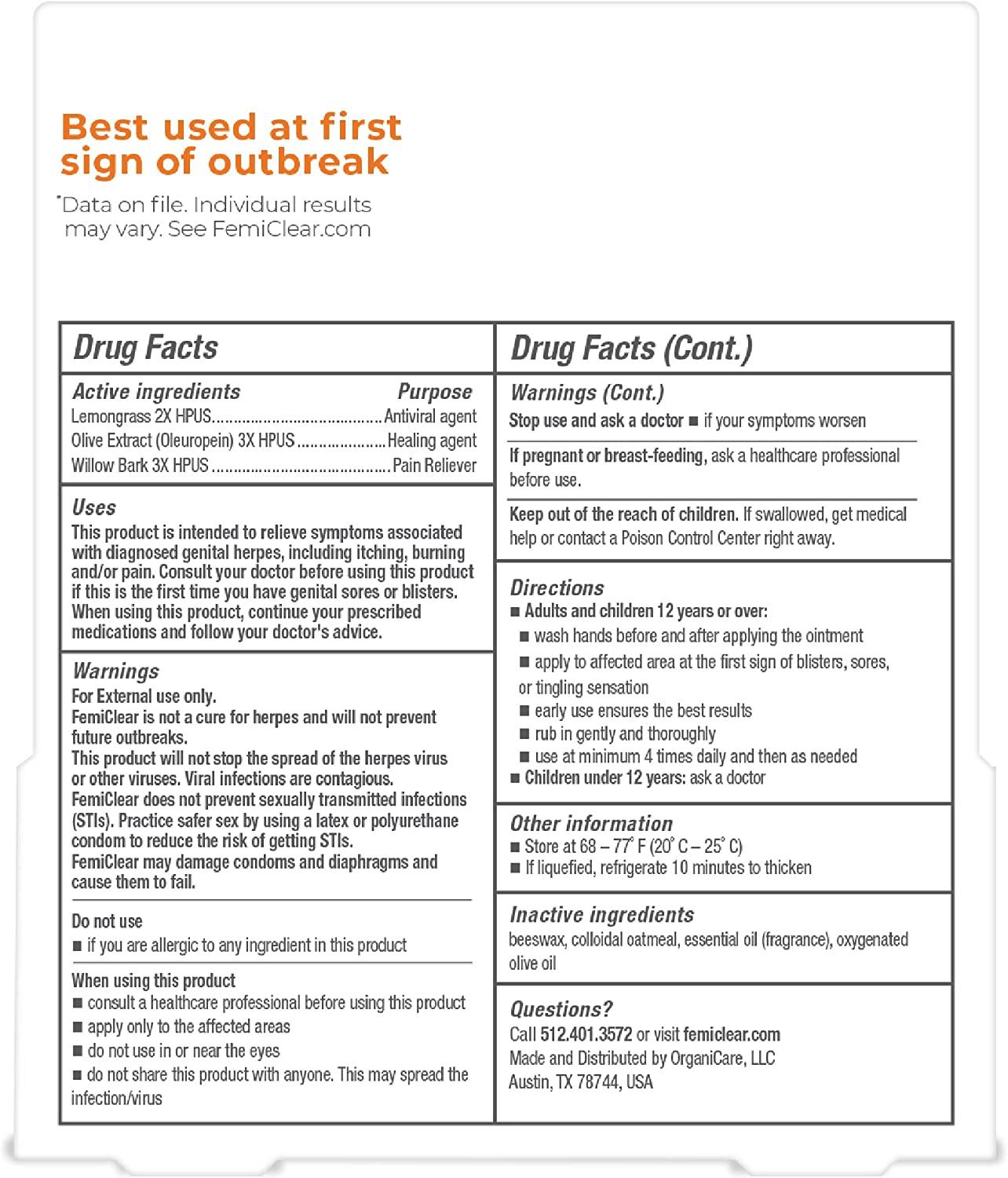 FemiClear® for Genital Herpes Symptoms, Multi-Symptom - Effective ...