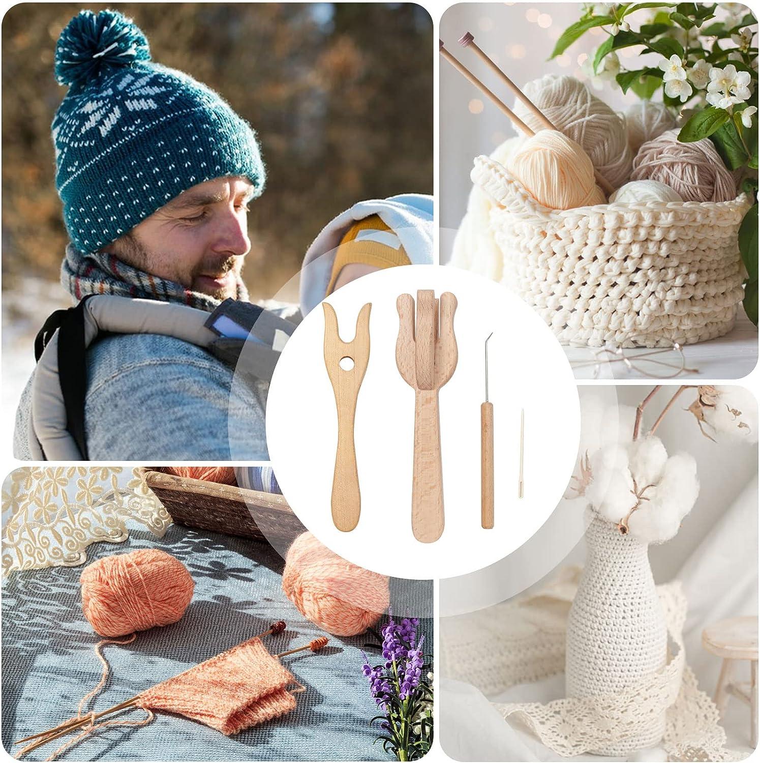 Lucet Fork and Needle Kit - 8Pcs Wooden Crochet Fork Set for DIY ...