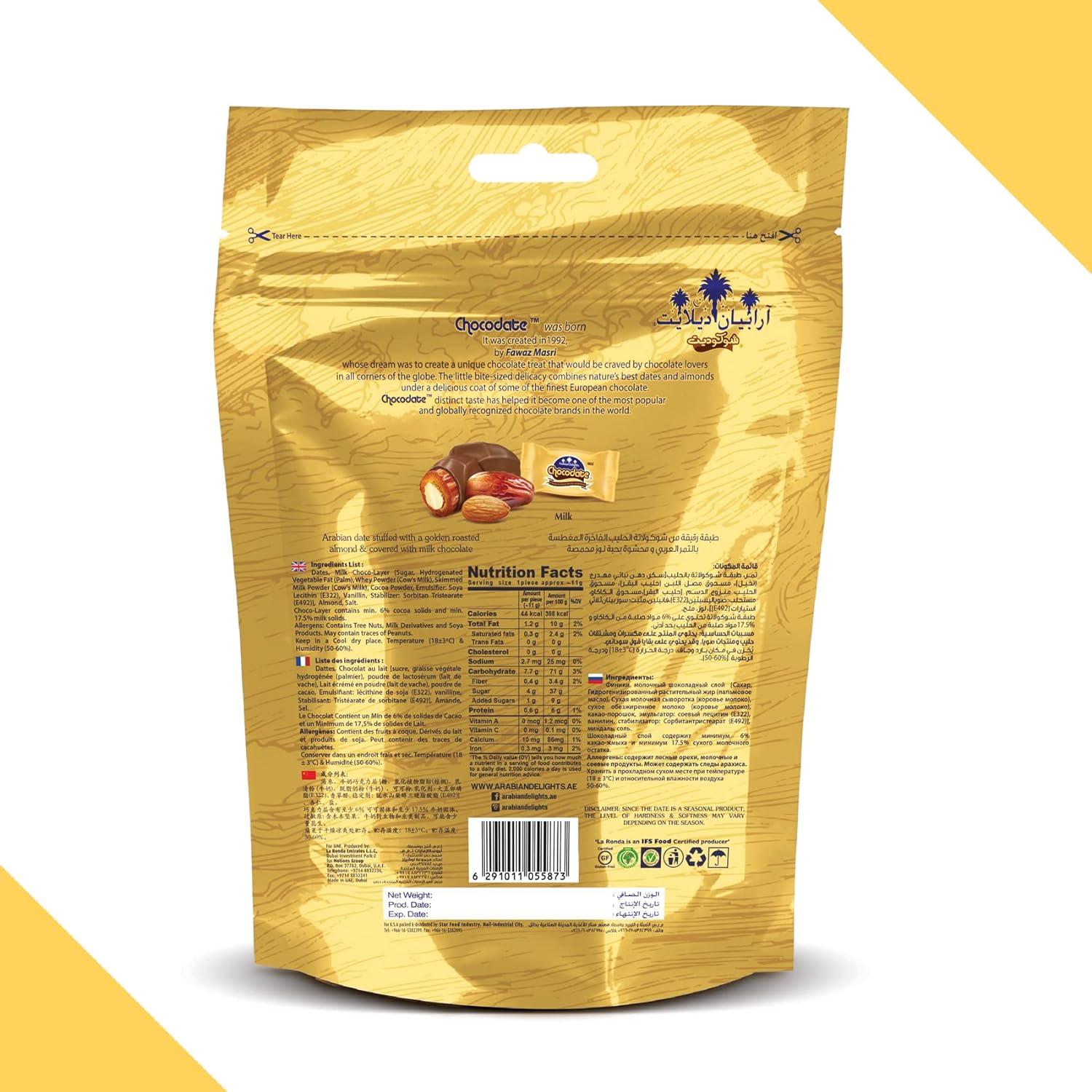 Luxurious Dates with Nuts Arabian Delights Milk Chocodate with Almond ...