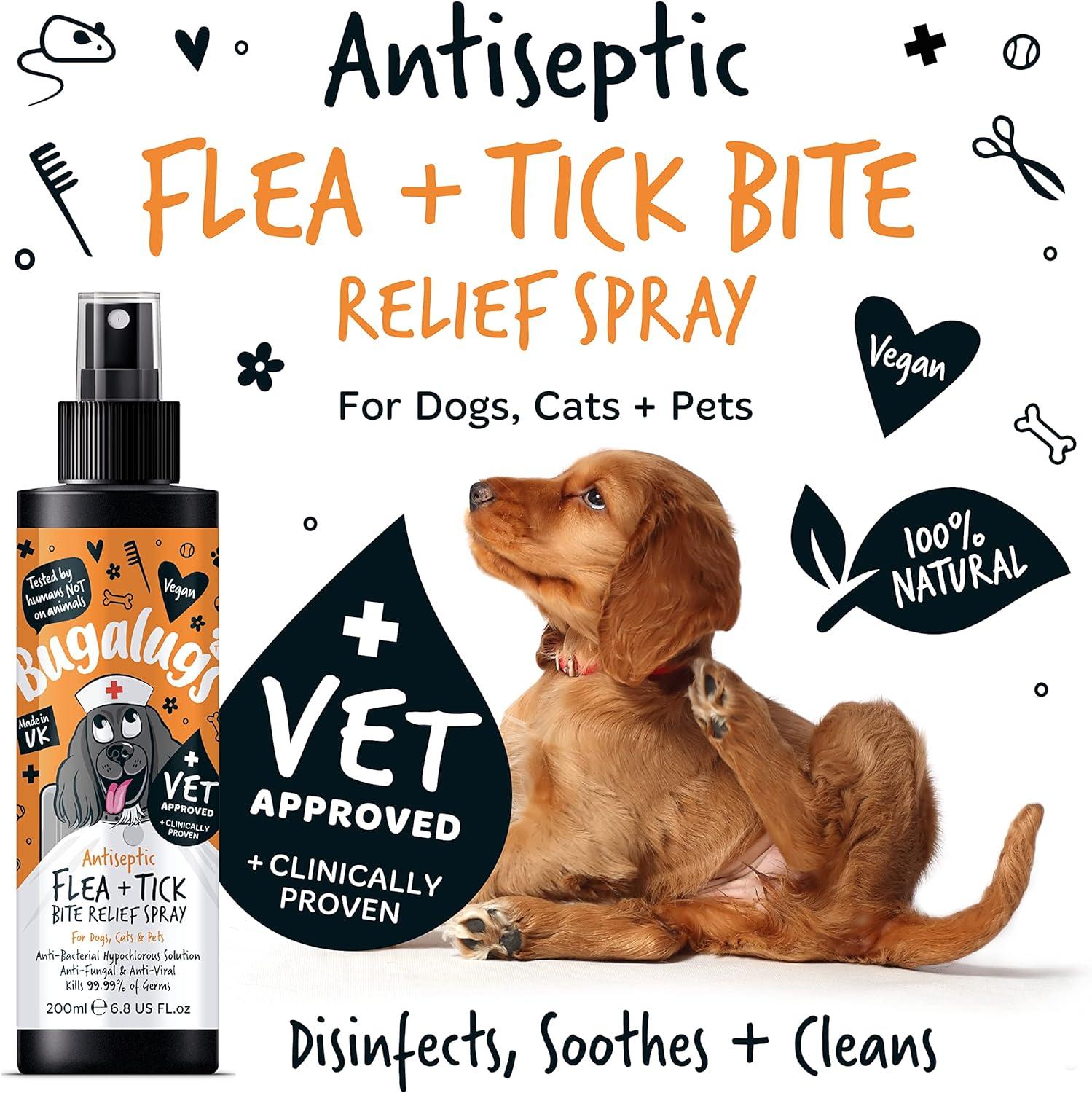 Bugalugs Insect Bite Relief Antiseptic spray for dogs 200ml puppy cats ...