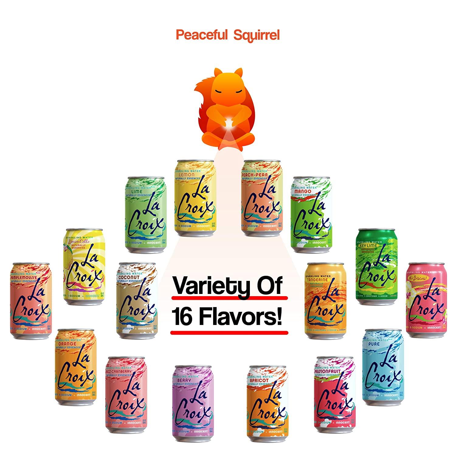 Peaceful Squirrel Variety LaCroix Sparkling Water - 16 Flavors ...