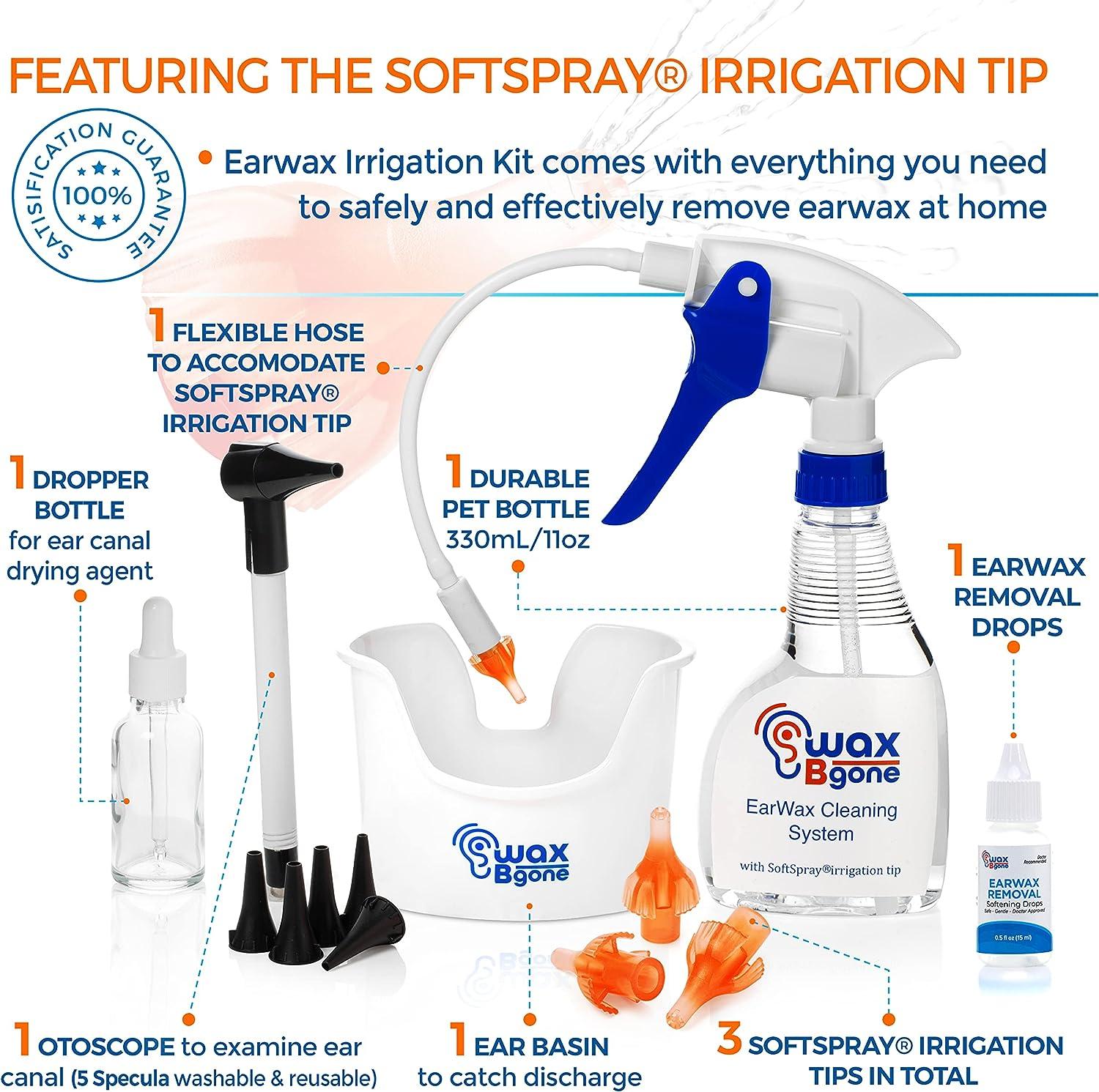 WaxBgone Ear Wax Removal Kit with SoftSpray Tips - Safe & Effective ...