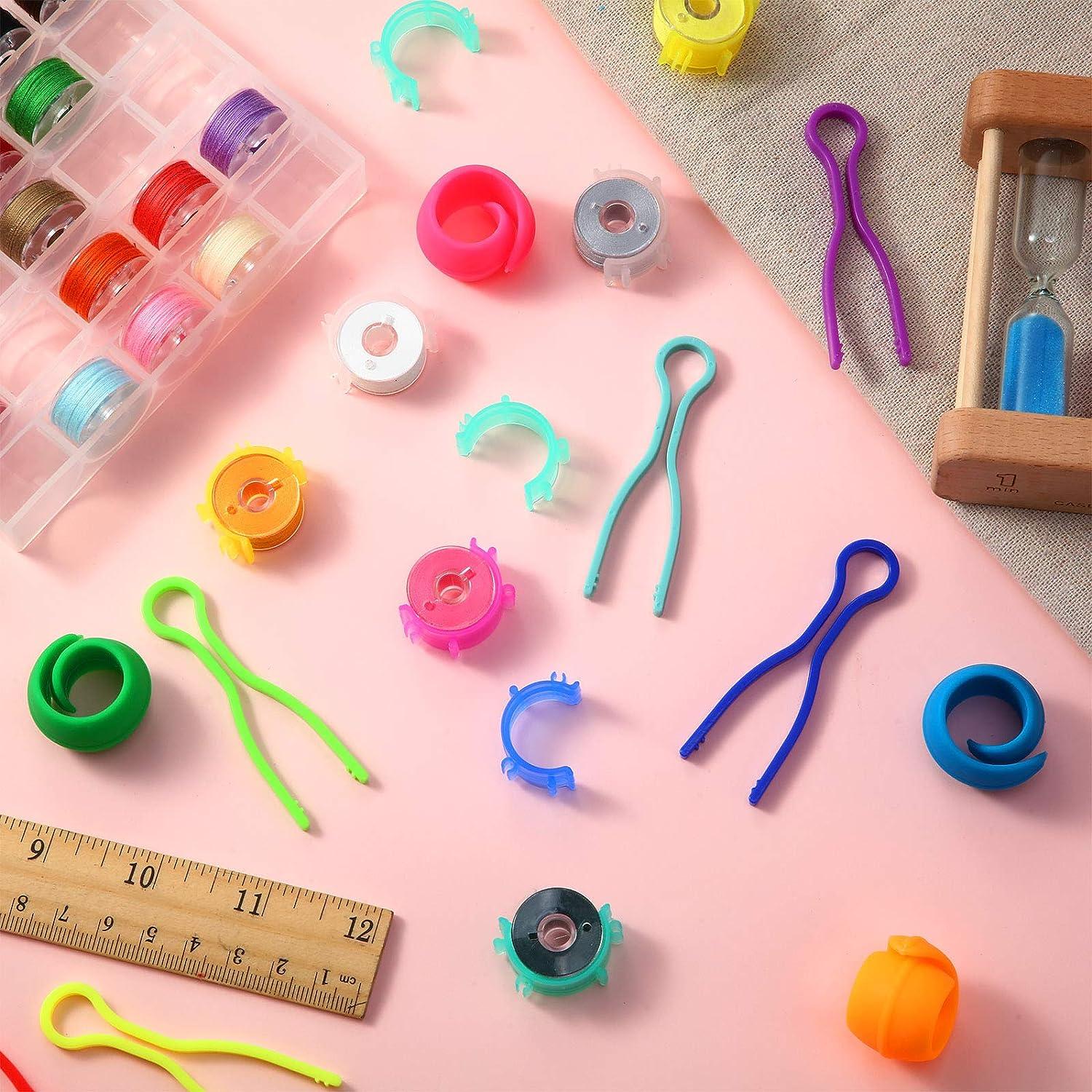 144 pcs Bobbin Thread Buddies Set - Bobbin & Color Thread Holder Clips ...