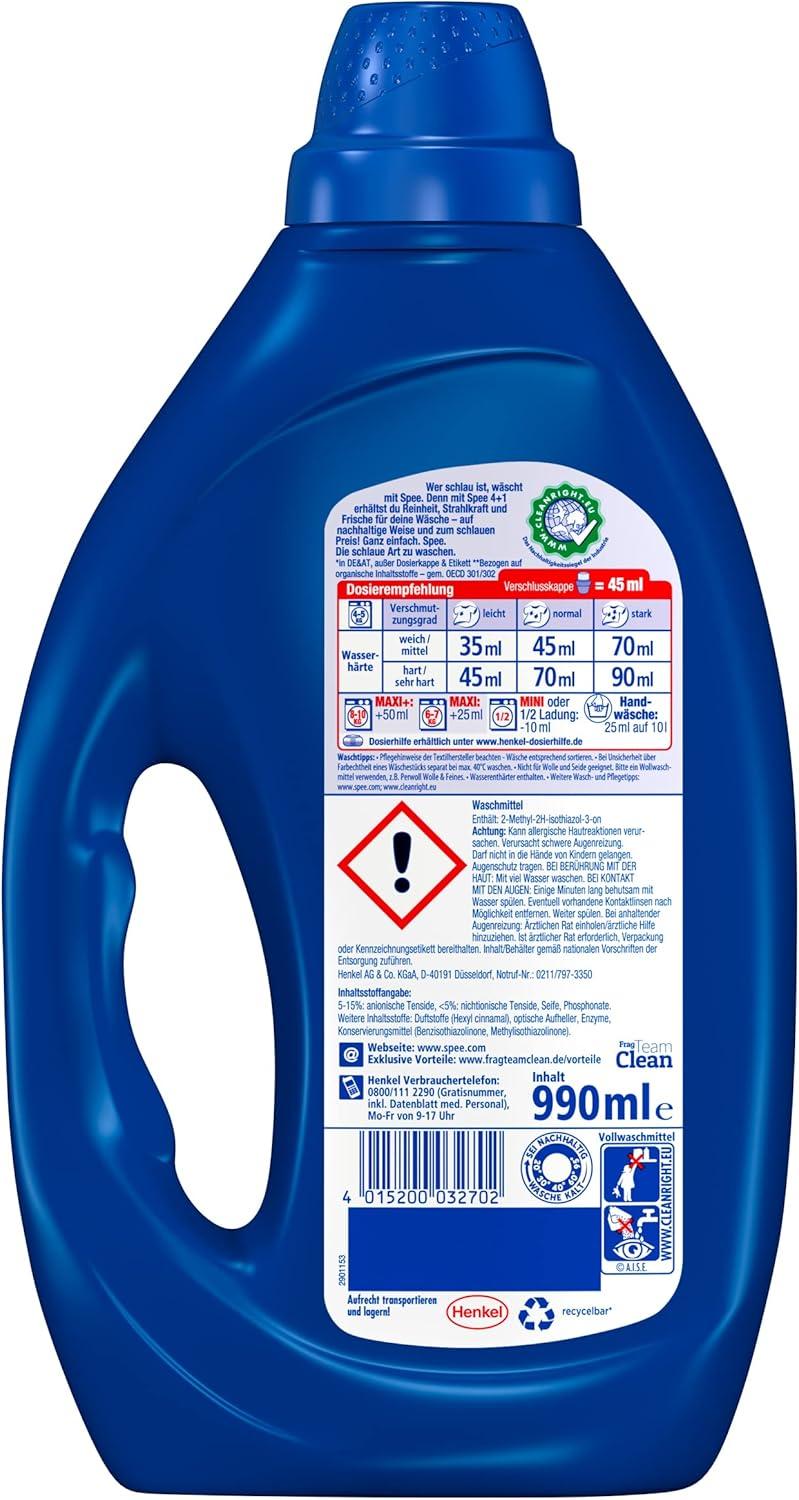 Buy Spee Active Gel 4 + 1 Universal Detergent 990ml (2-Pack) - 44 Wash ...