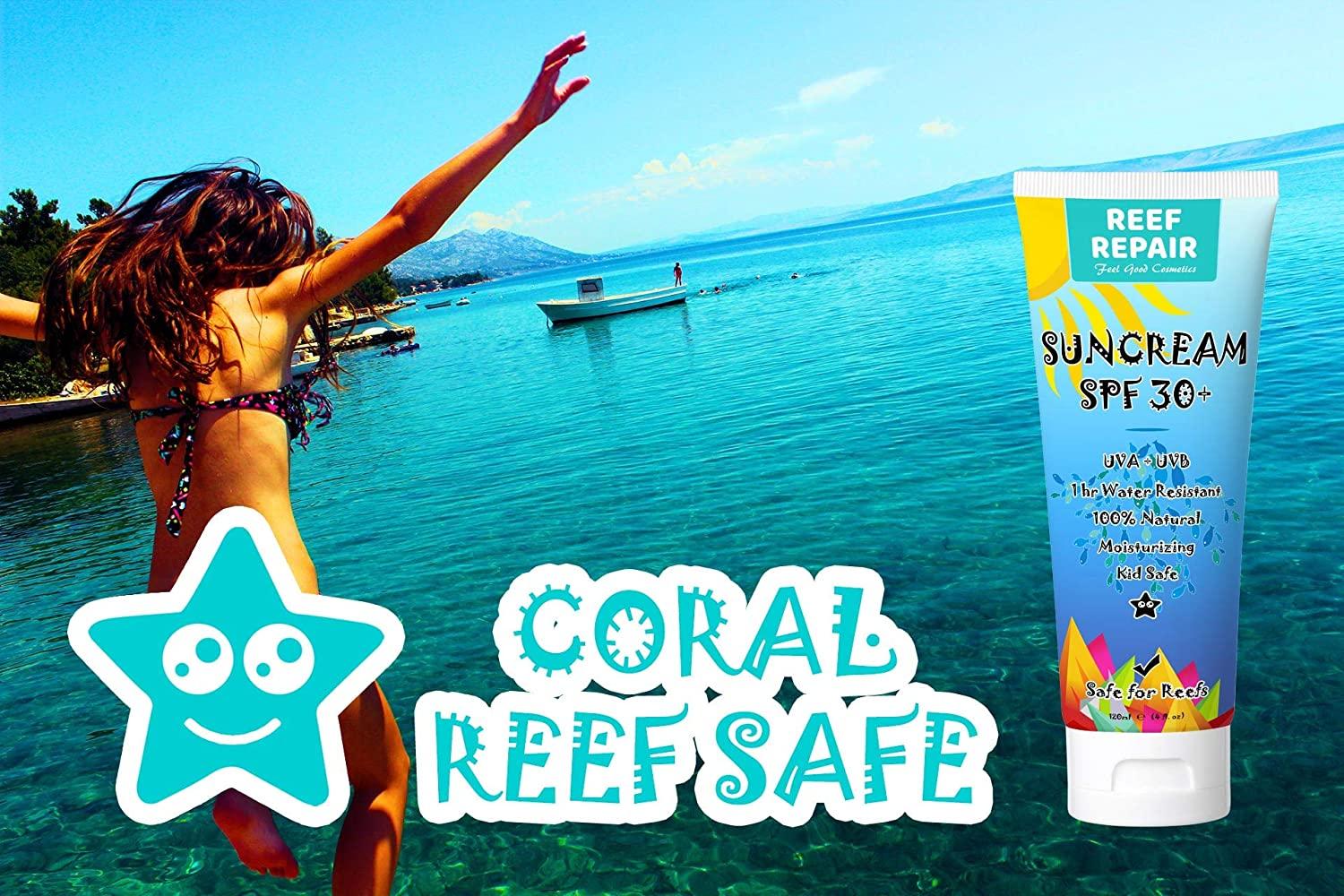 Reef Repair SPF 30+ All Natural Sunscreen 4 fl. Oz - Water Resistant ...