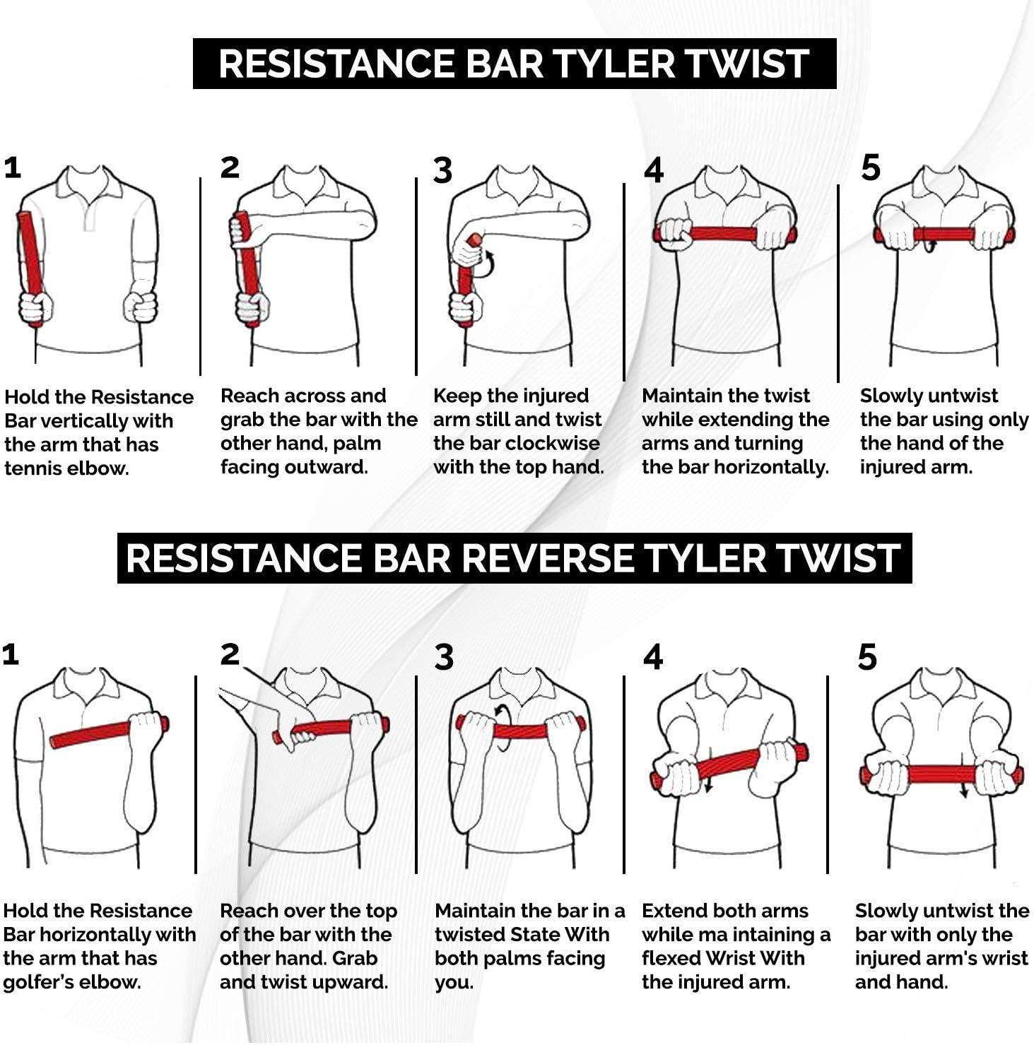 Resistance Bar for Physical Therapy - Flexbar for Tennis Elbow, Wrist ...