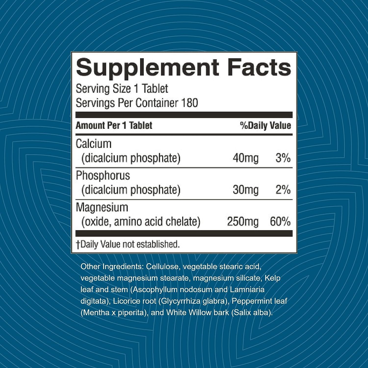 Nature's Sunshine Magnesium 250mg 180 Tablets - Essential Mineral ...