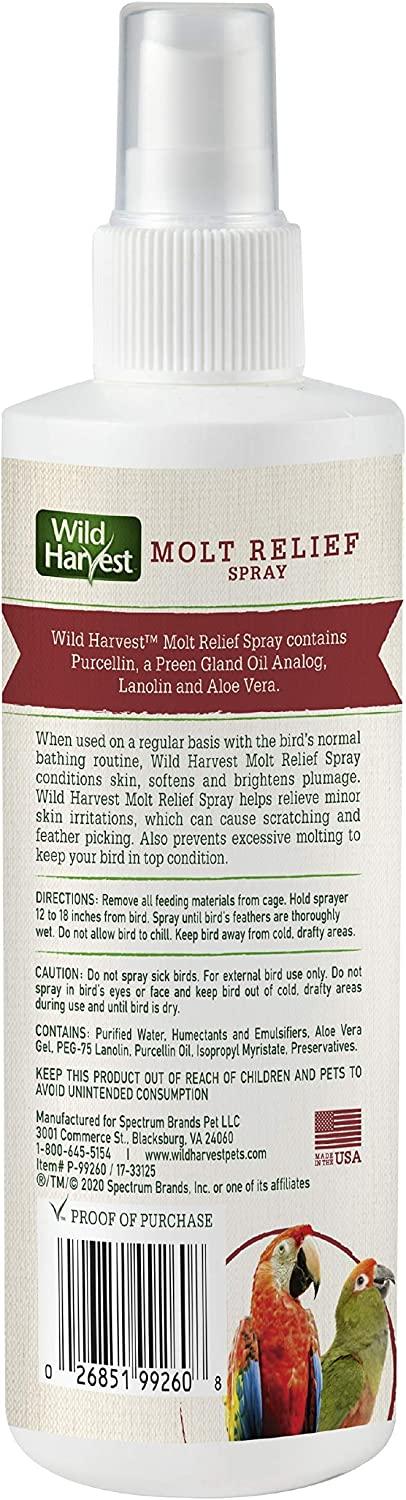 Wild Harvest Molt Relief Spray for All Birds with Preen Gland Oil - 8oz ...
