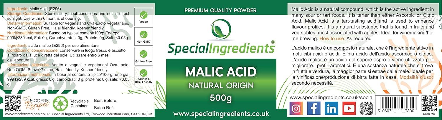 Special Ingredients Malic Acid Powder 1kg - Premium Quality Natural ...