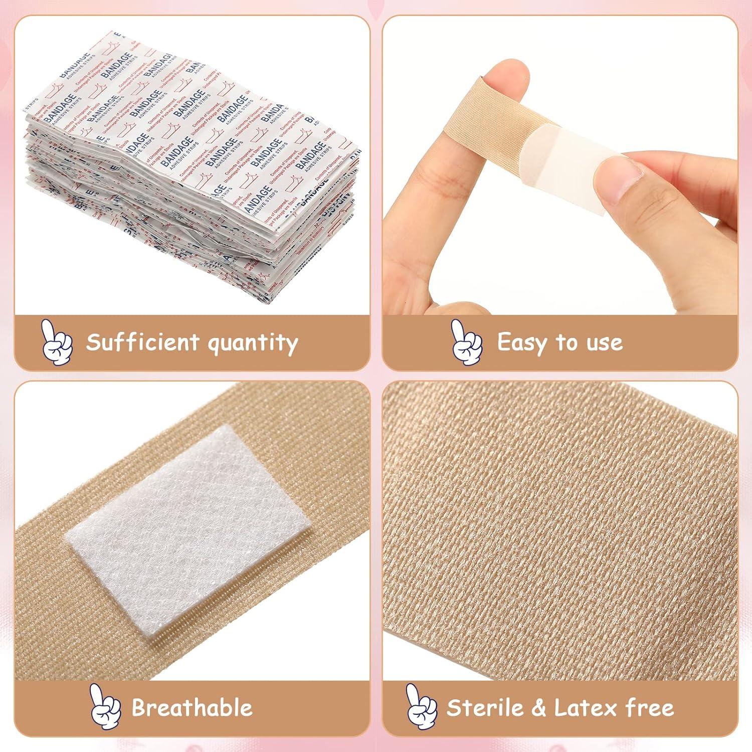 200 Count Skin Tone Flexible Fabric Adhesive Bandages for Wound Care ...