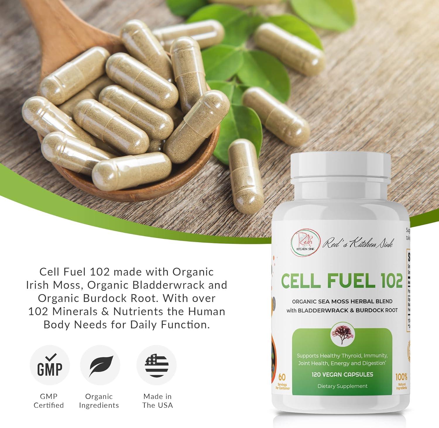 Cell Fuel 102 Sea Moss Capsules 120 ct. | Organic Irish Moss ...