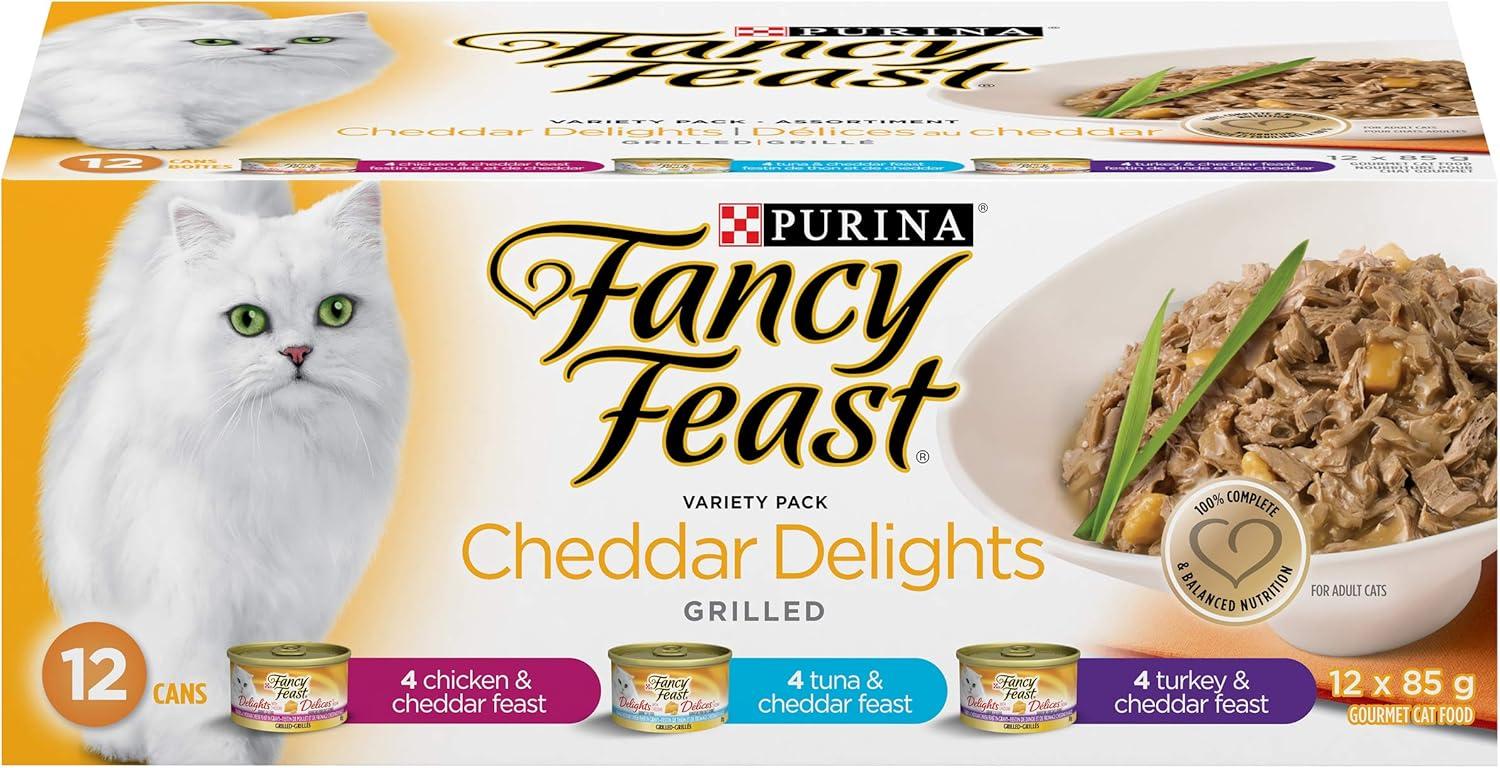 Fancy Feast Wet Cat Food | Grilled Variety Pack + Cheddar Delights ...
