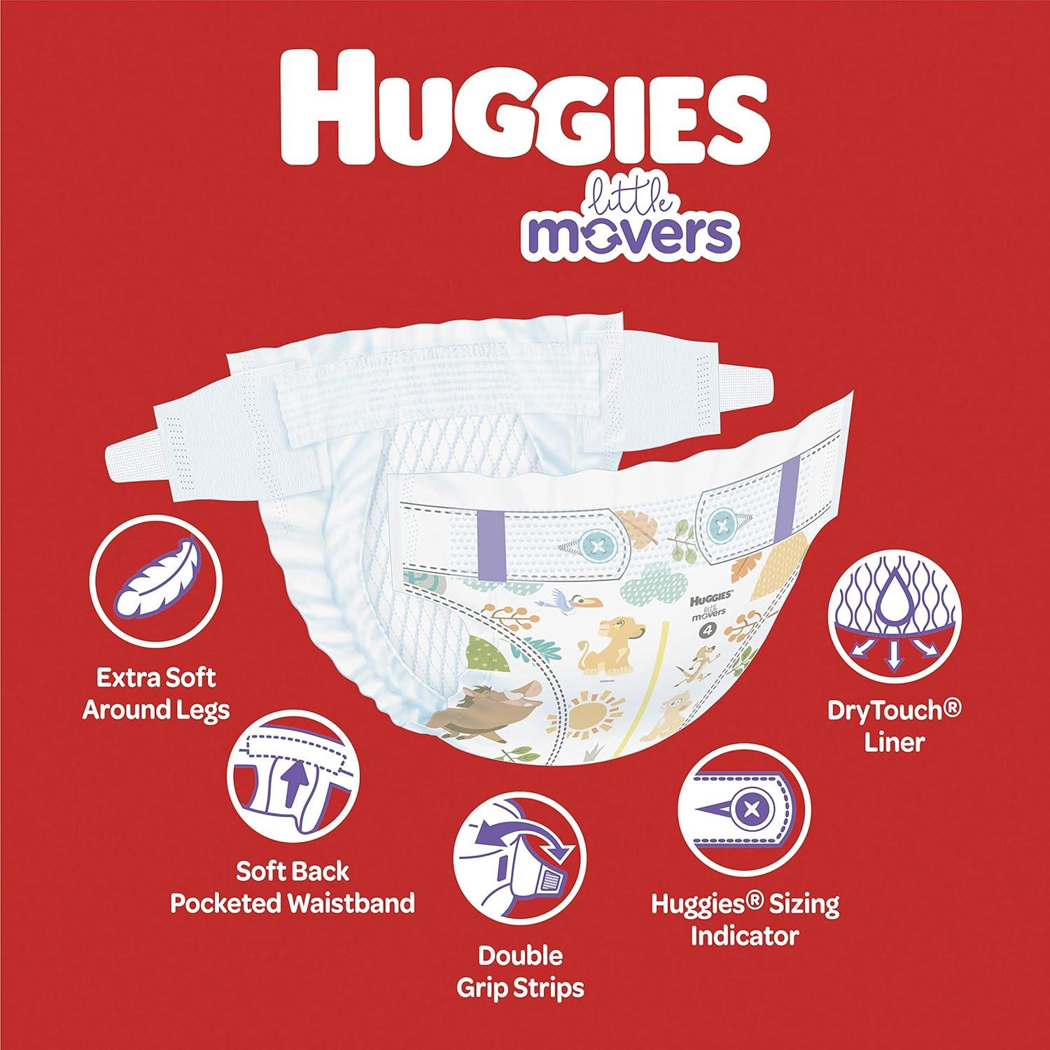 HUGGIES Diapers Size 3 - Huggies Little Movers Disposable Baby HUGGIES ...
