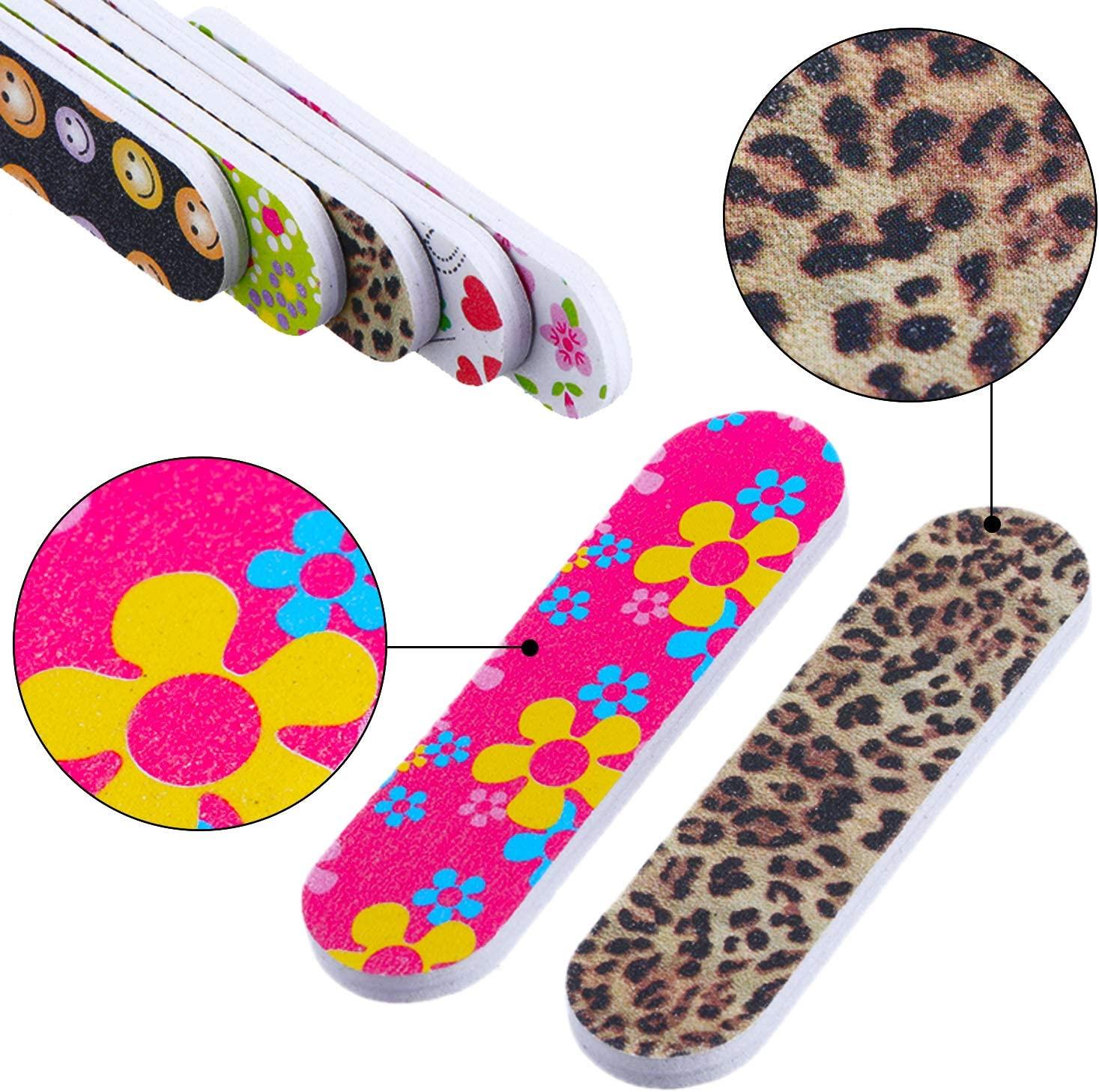 100 Pack Double Sided Nail Files | Emery Boards for Manicure | Stylish ...