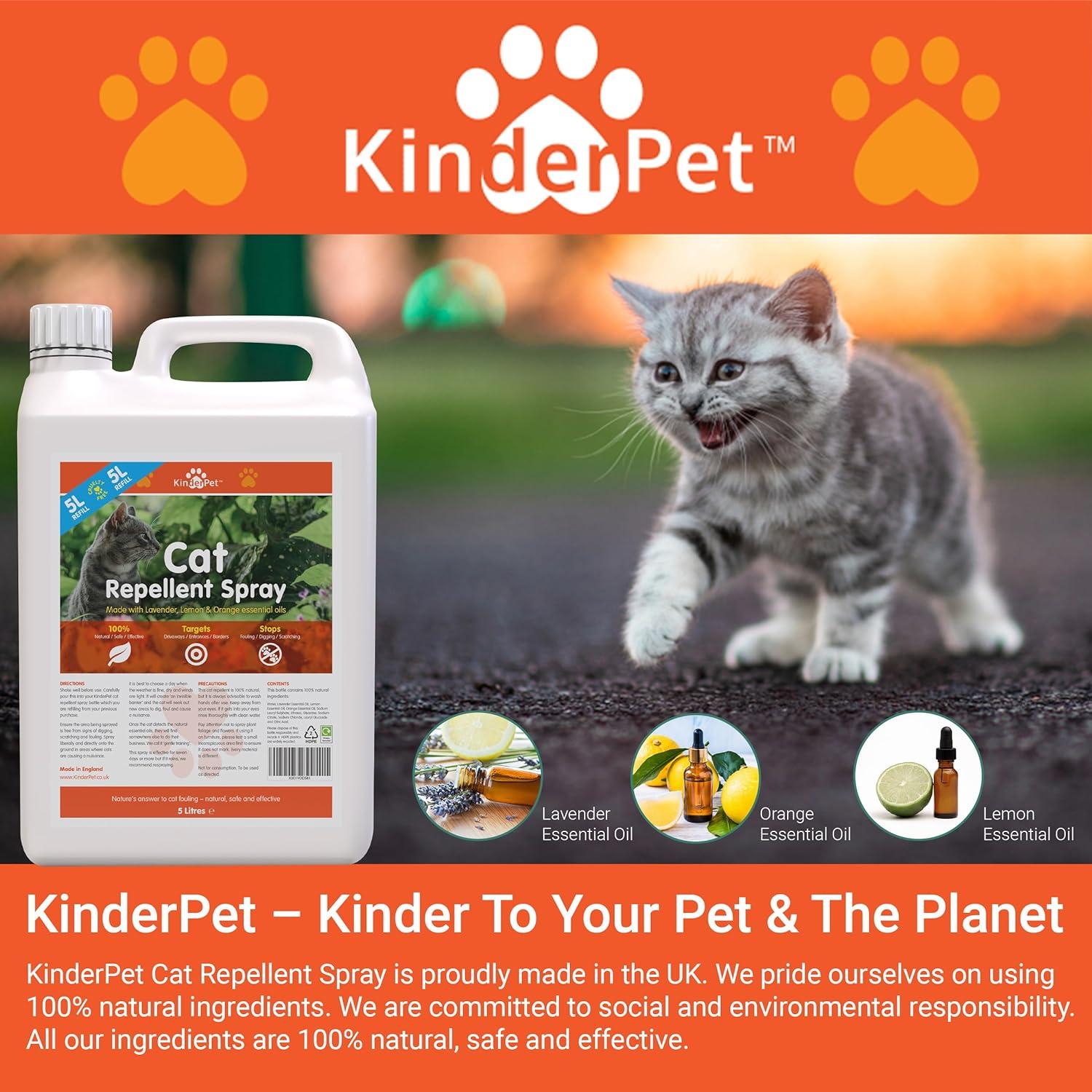 KinderPet Cat Repellent Spray Big Value 5L Refill Stop Cats Anti ...