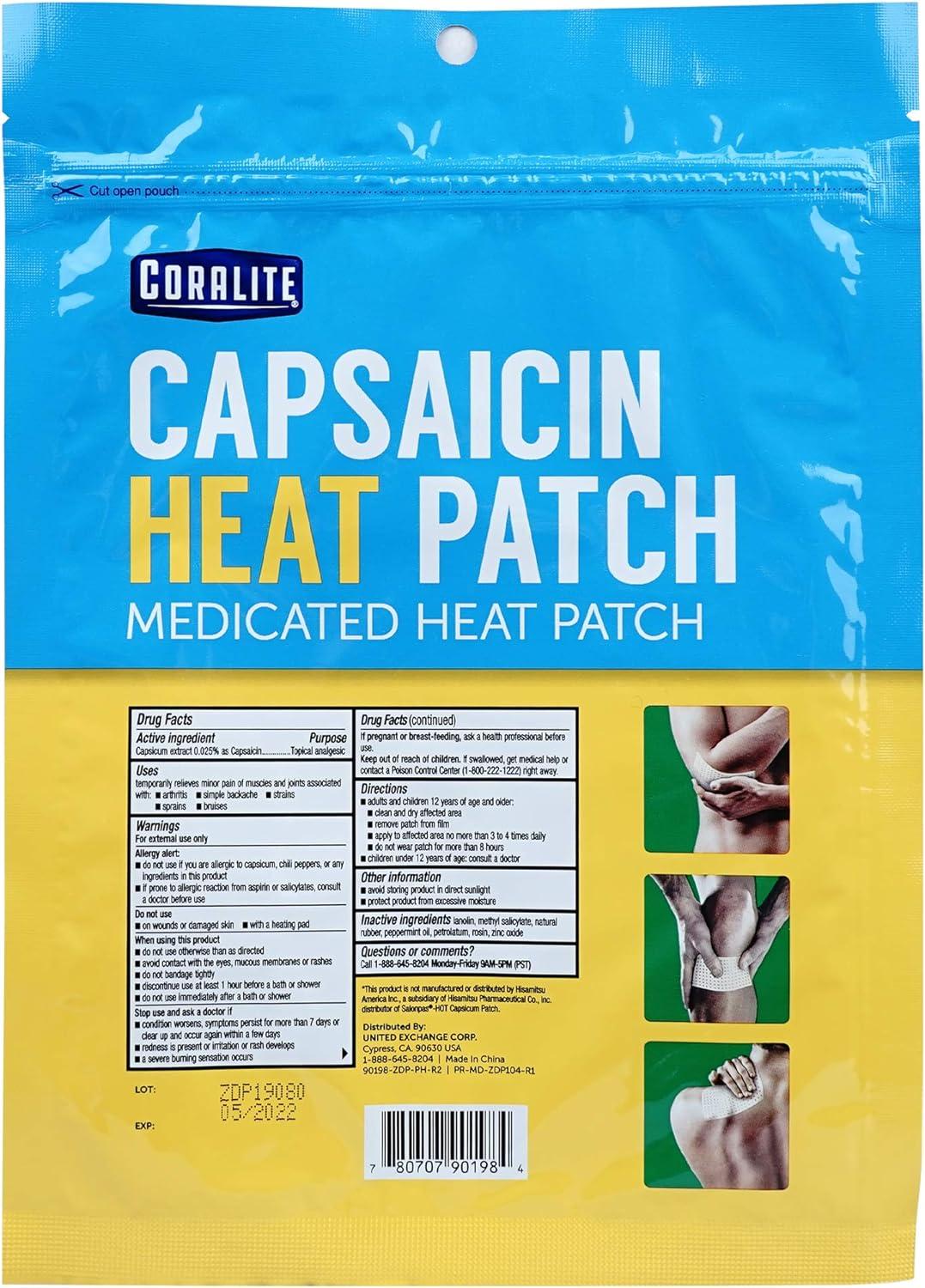 Coralite Capsaicin Pain Relief Patch for Muscle & Joint Pain - Pack of ...
