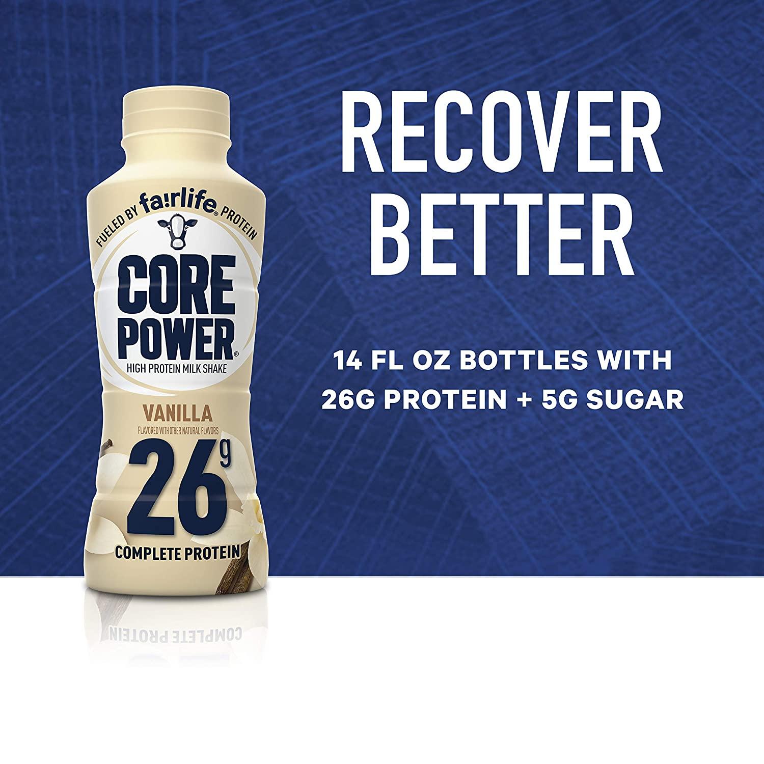 Fairlife Core Power 26g Protein Milk Shakes - Vanilla, 14 Fl Oz (Pack ...
