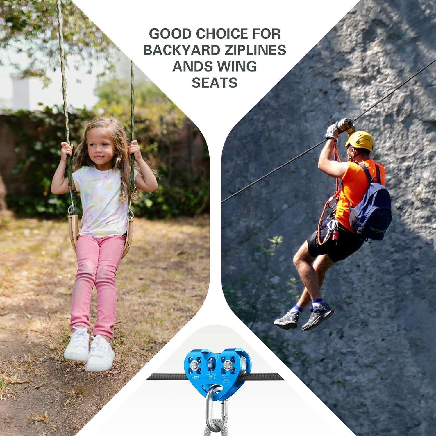 Lixada 30KN Rope Pulley - Tandem Pulley with Ball Bearing for Climbing ...