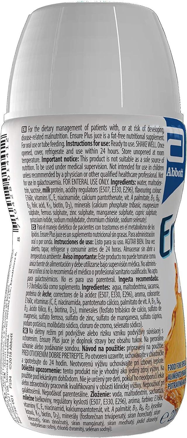 Ensure Plus Juice Nutritional Supplement Drink Juice Style Orange ...