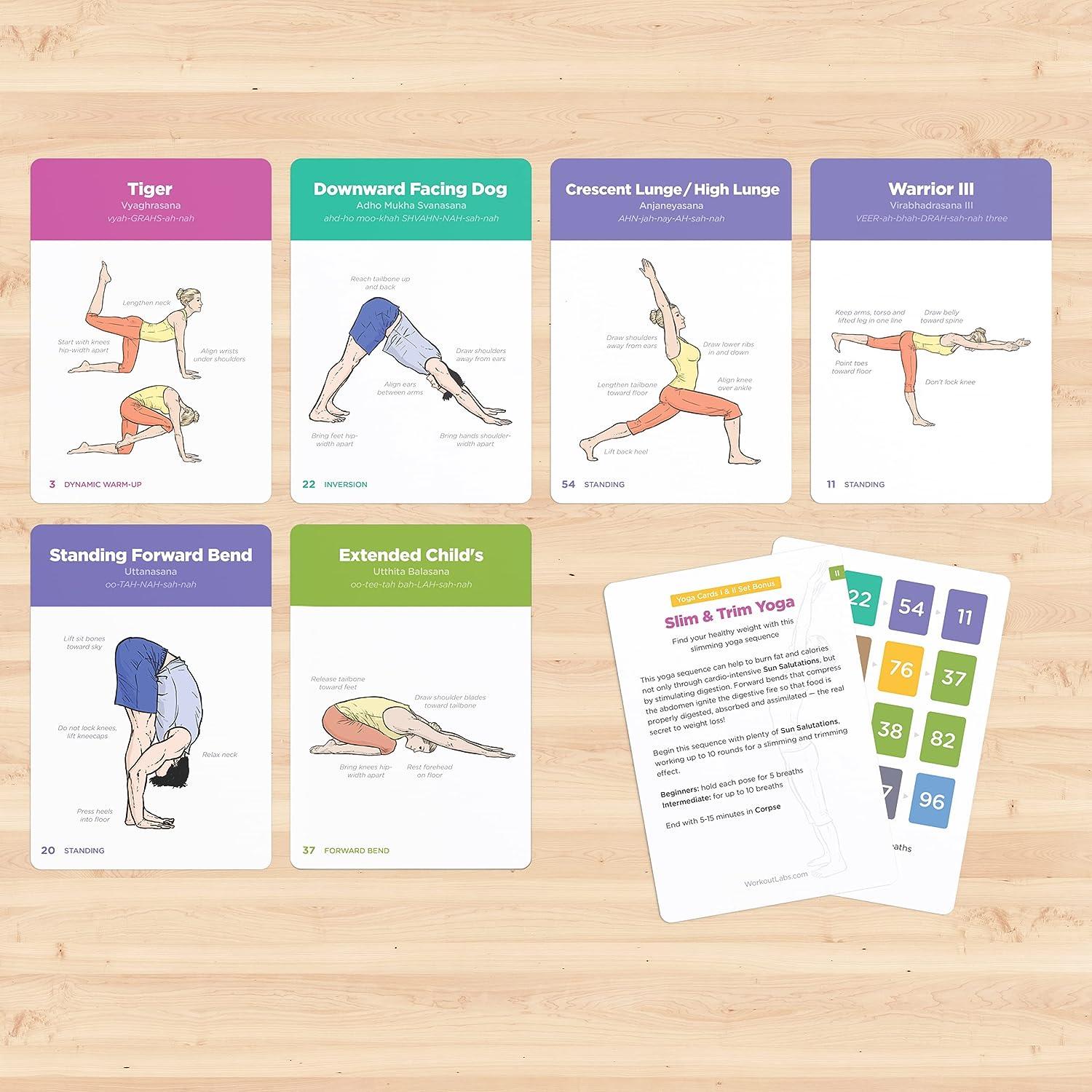 WorkoutLabs Yoga Cards I & II - Complete Set for Beginners ...