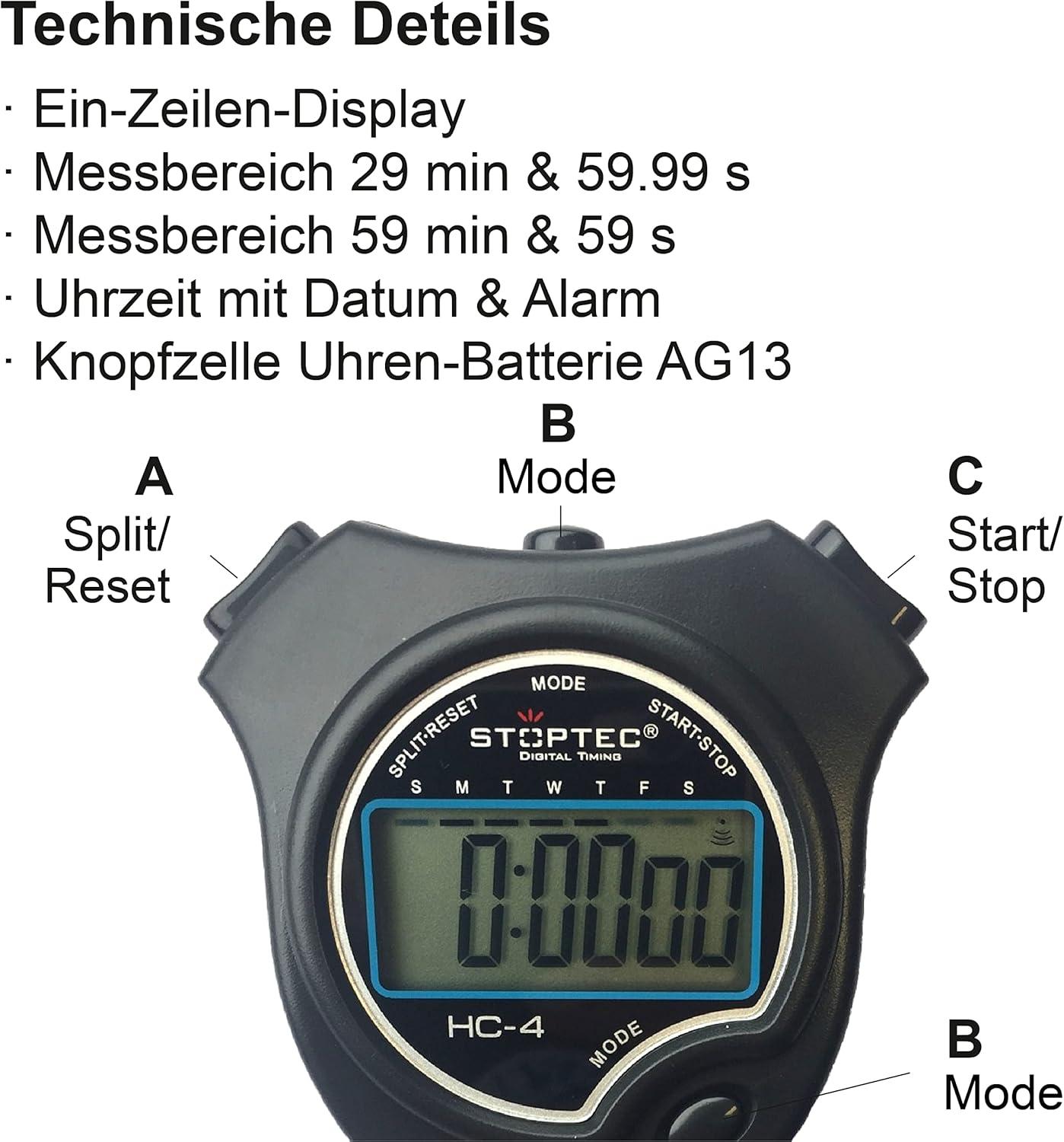 Buy Stoptec HC-4 Digital Stopwatch | Large Display & Splash-Proof ...