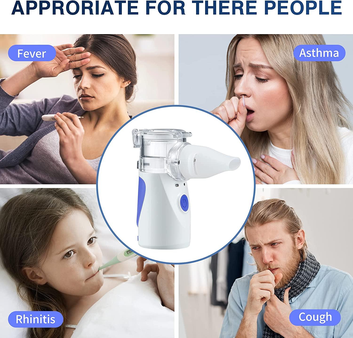 Portable Handheld Mesh Nebulizer for Adults and Kids - Cool Mist Steam ...