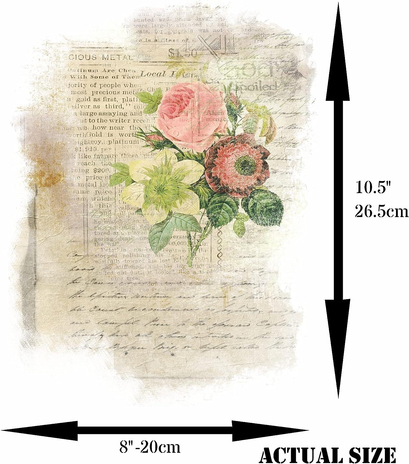 Flower Overlay Rice Paper - 8x10.5 inch, 6 Different Printed Images ...