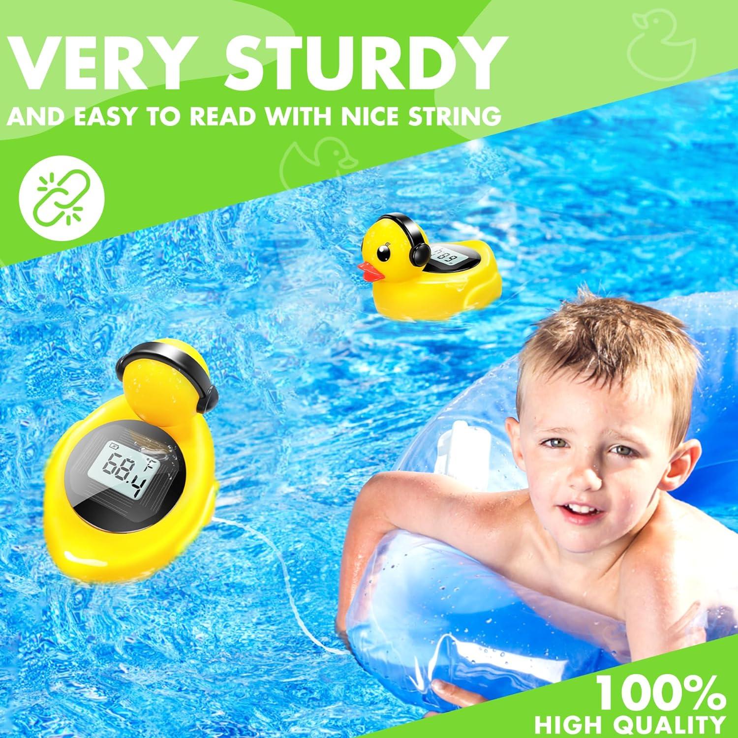 Lanblu Solar Pool Thermometer - Floating Digital Duck Thermometer for ...