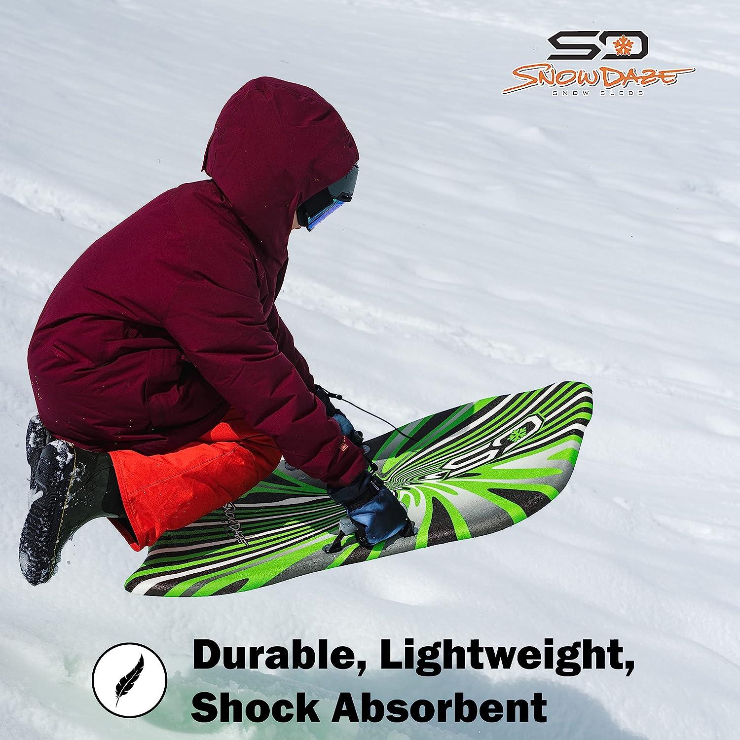 Snow Daze 40 Inch Snow Sled for Adults and Kids - Lightweight, Sturdy ...