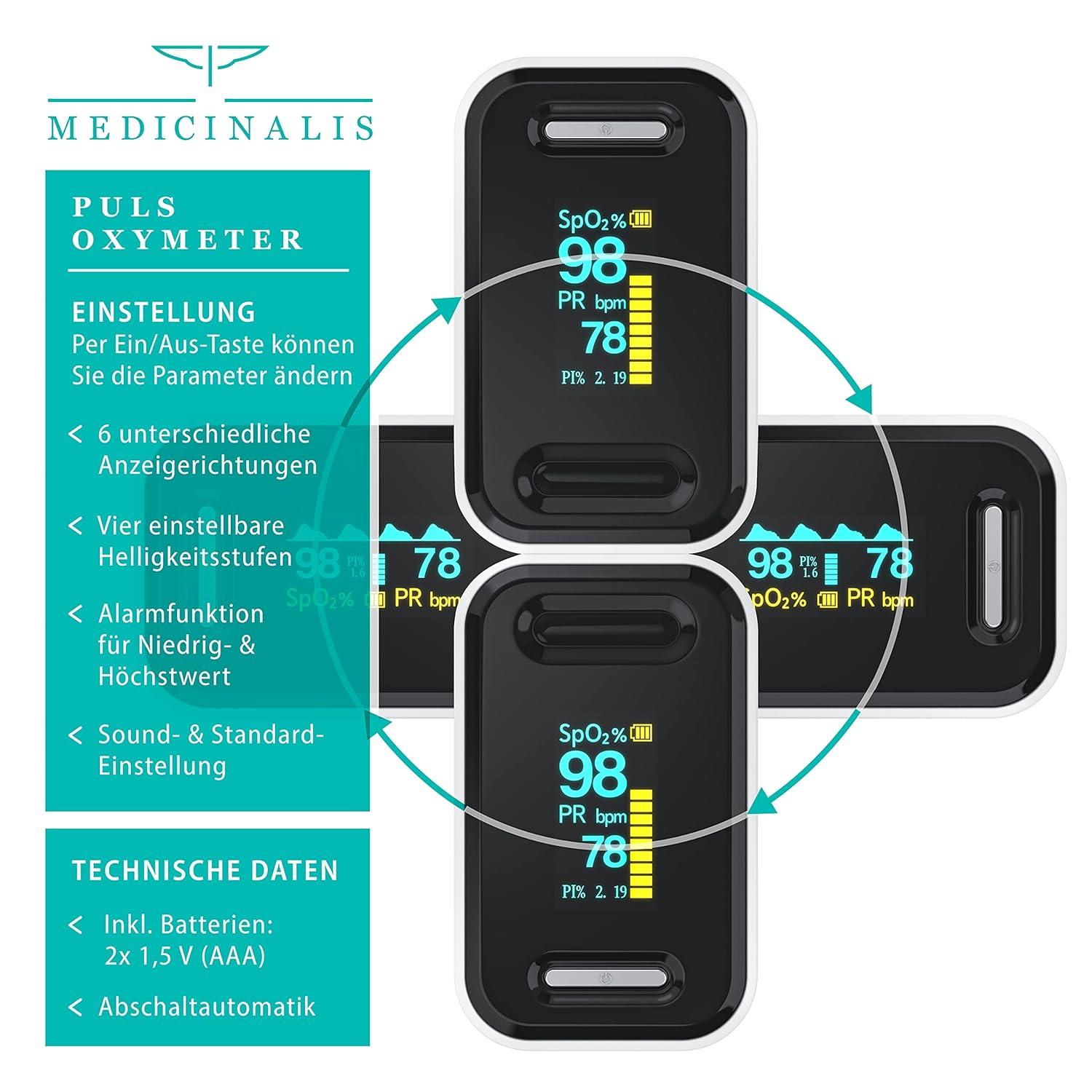 Buy Medicinalis Pulsoximeter Accurate SPO2 Pulse Finger Oximeter with ...