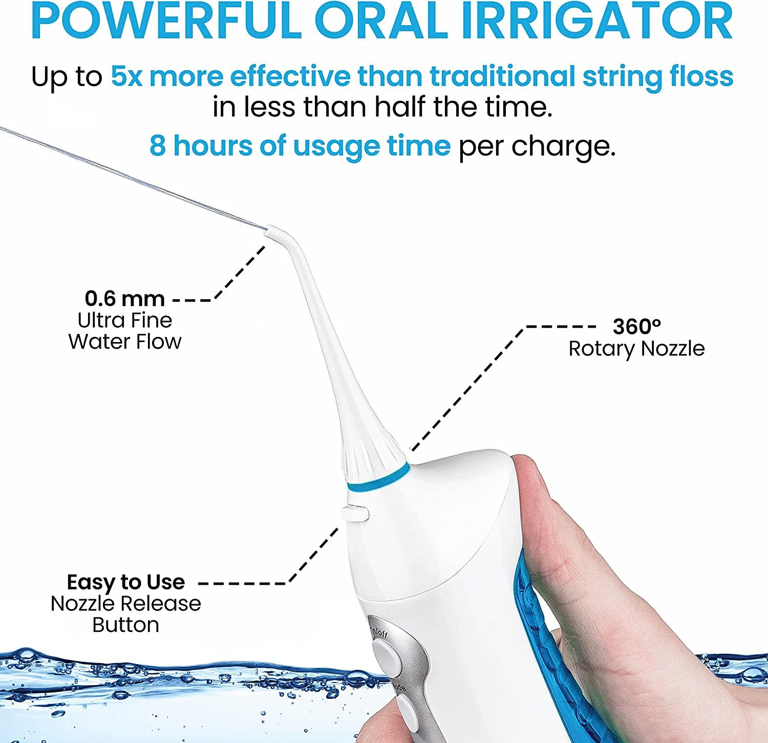 Aquasonic Aqua Flosser - Rechargeable Water Flosser with 4 Tips, 3 ...