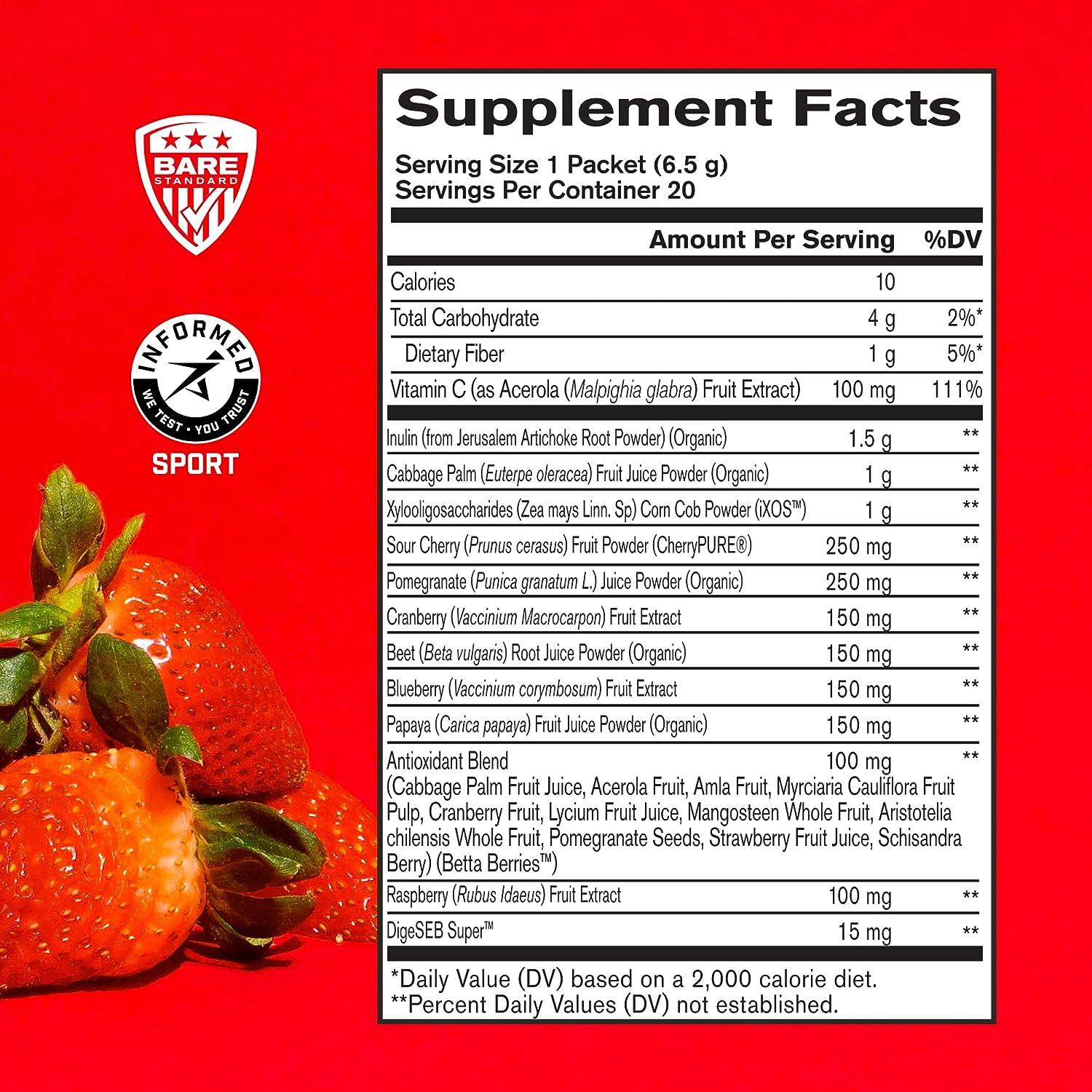 BARE PERFORMANCE NUTRITION Strong Reds Go Packs - Strawberry Superfood ...
