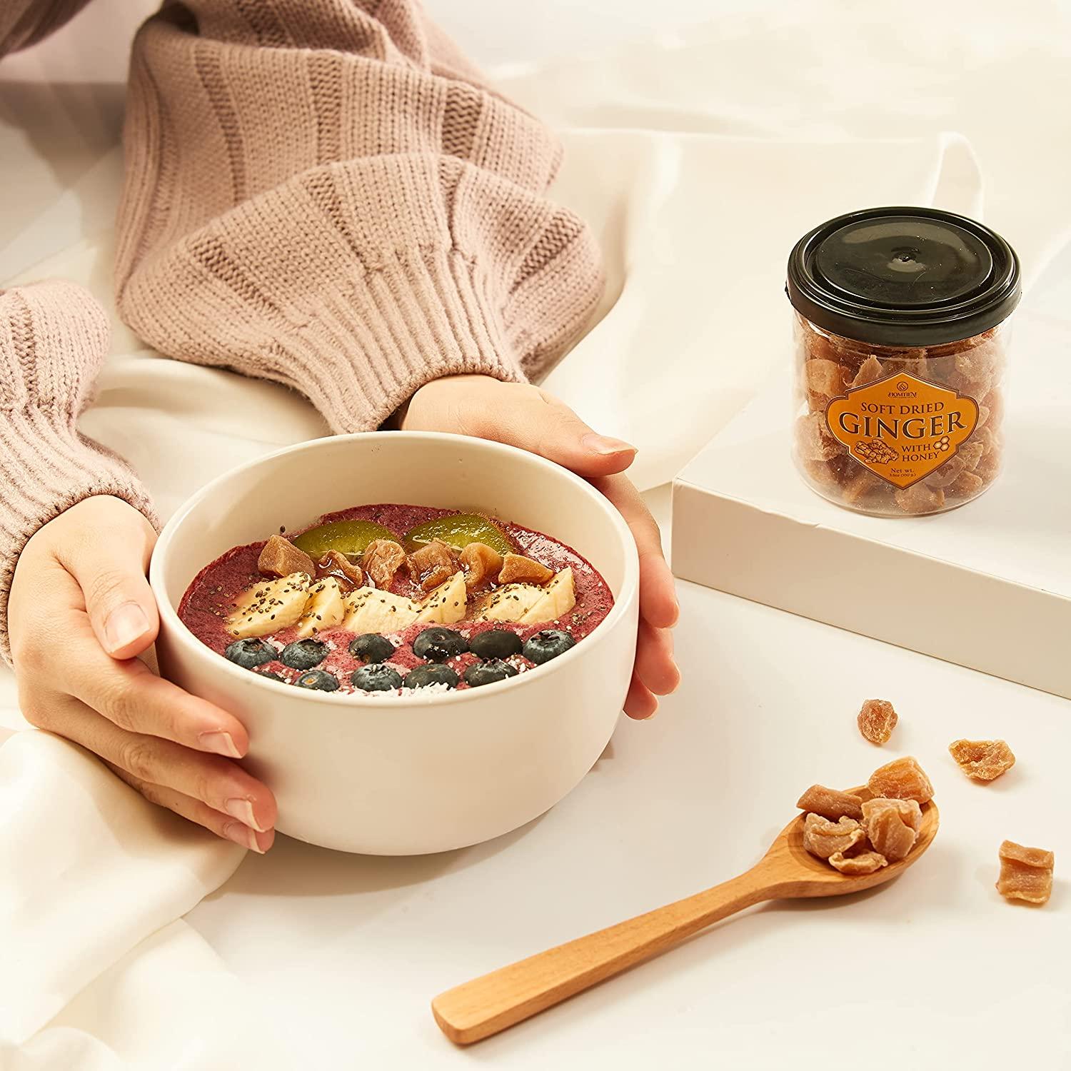 Homtiem Dried Crystallized Ginger 3.5oz - Chewy & Delicious, Less Sweet ...