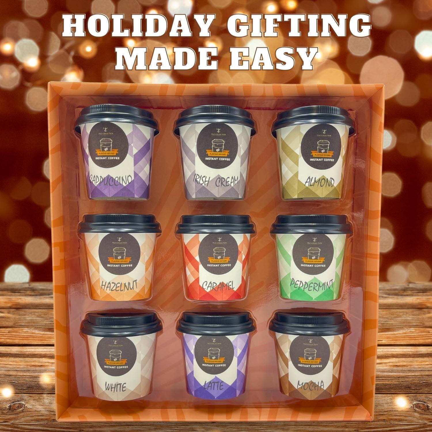 Coffee Gift Set - 9 Instant Coffee Travel Cup Set - Cappuccino Irish ...