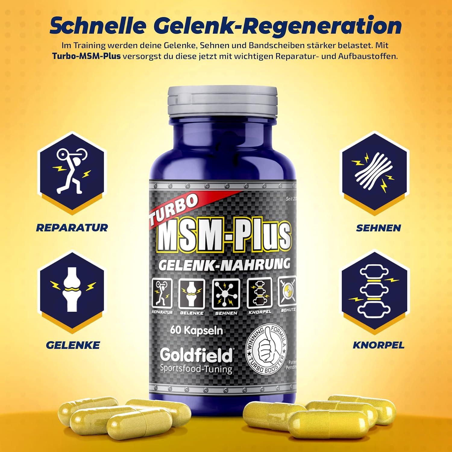 Goldfield MSM Plus | High-Dose MSM Capsules for Joints Tendons Muscles ...