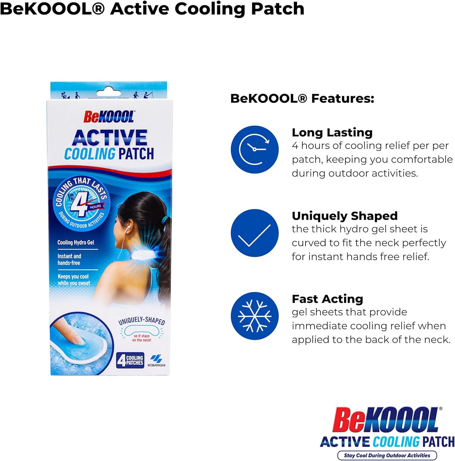 BeKoool Active Cooling Patch 4 Count - Cooling Relief for Strenuous ...
