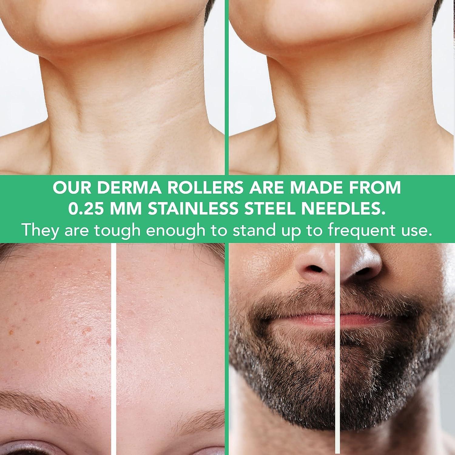 Titanium Derma Roller - 0.25mm Microneedler for Face & Beard Skincare ...