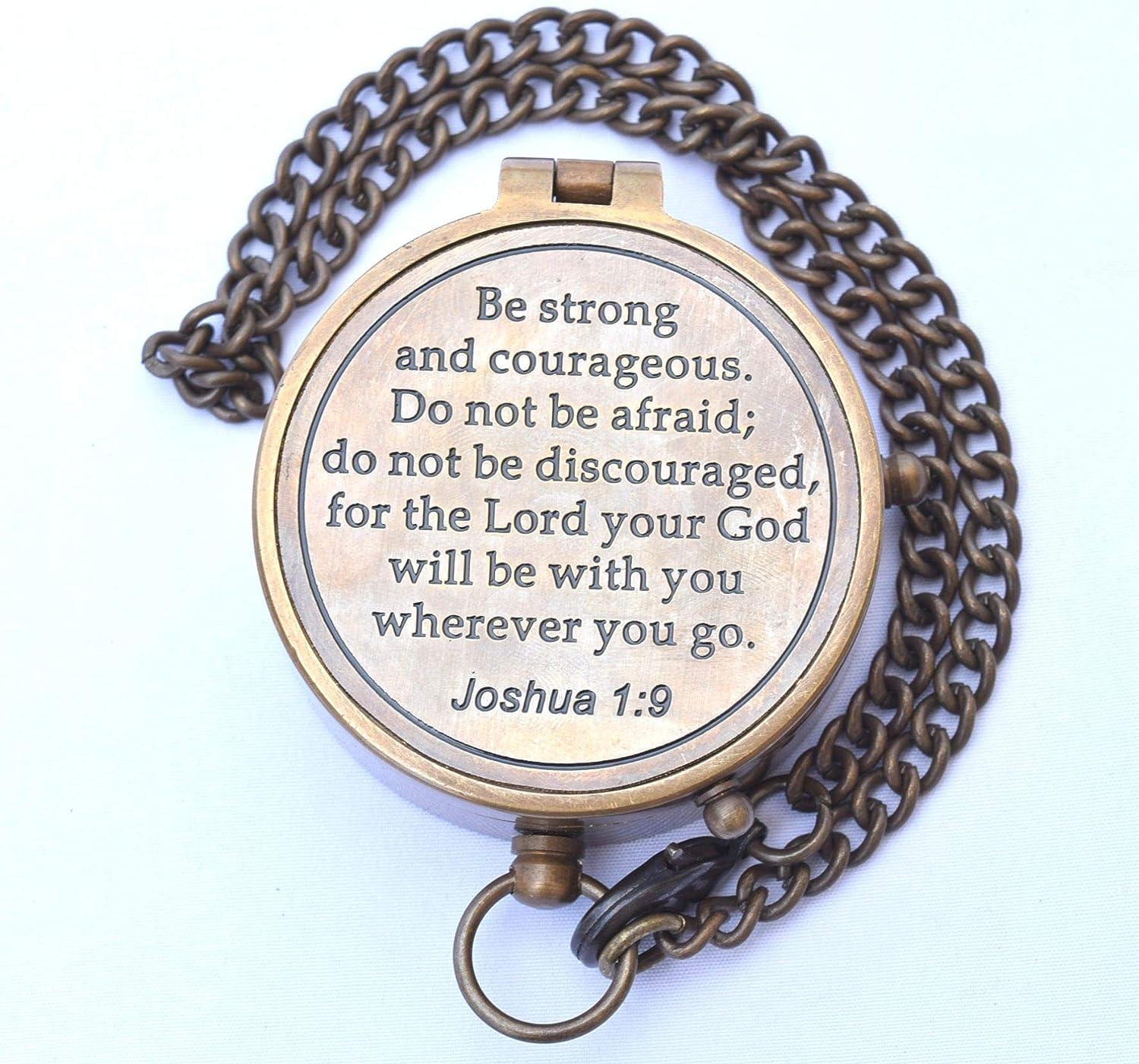 NEOVIVID Be Strong and Courageous Compass - Confirmation & Baptism ...