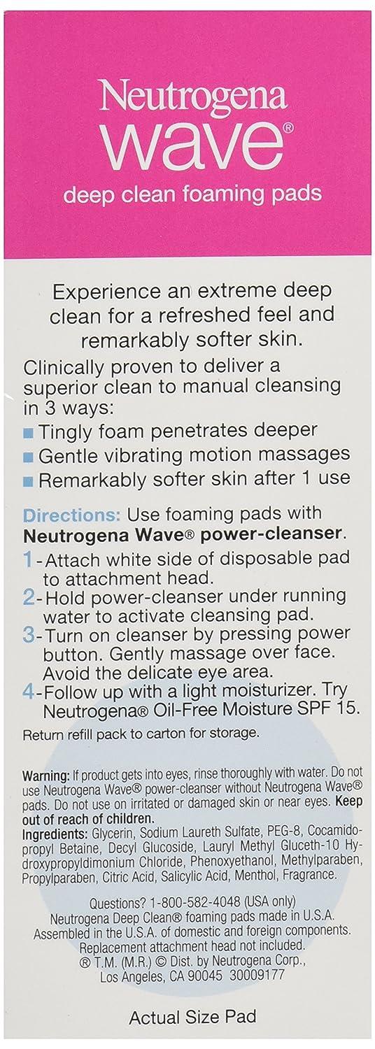 Neutrogena Wave Deep Clean Foaming Refill Pads 30 ct - Gentle ...