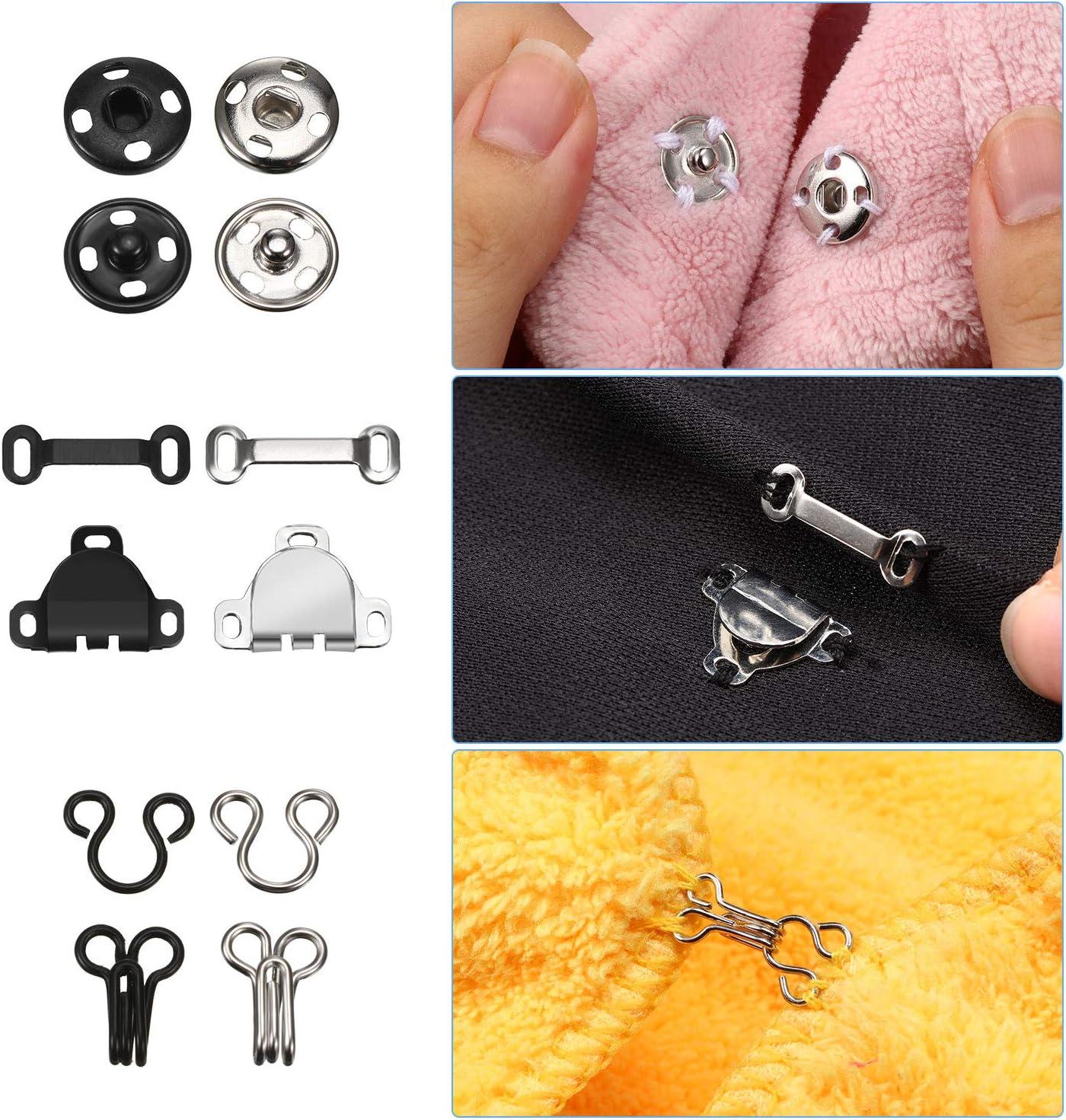 100 Pairs Skirt Sewing Hooks and Eyes Snaps Kit | Metal Fasteners for ...