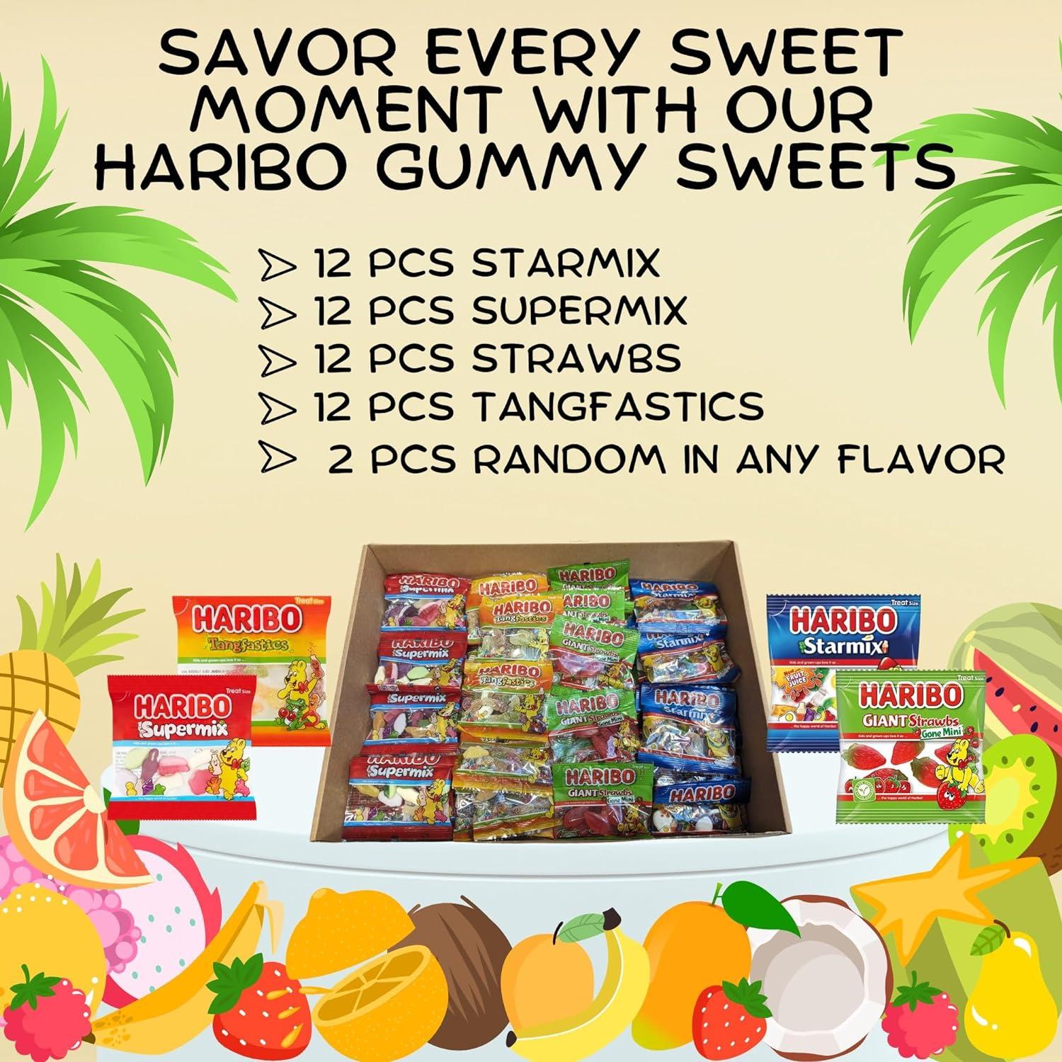 Haribo Mini Bags Sweets Hamper Multipack - 50 Packs of Haribo Sweets ...