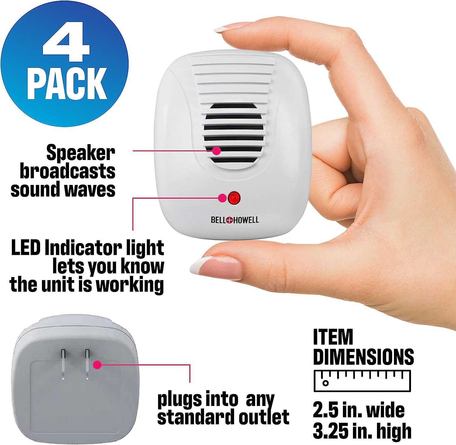 Bell + Howell Ultrasonic Pest Repeller Home Kit (Pack of 4), Ultrasonic ...