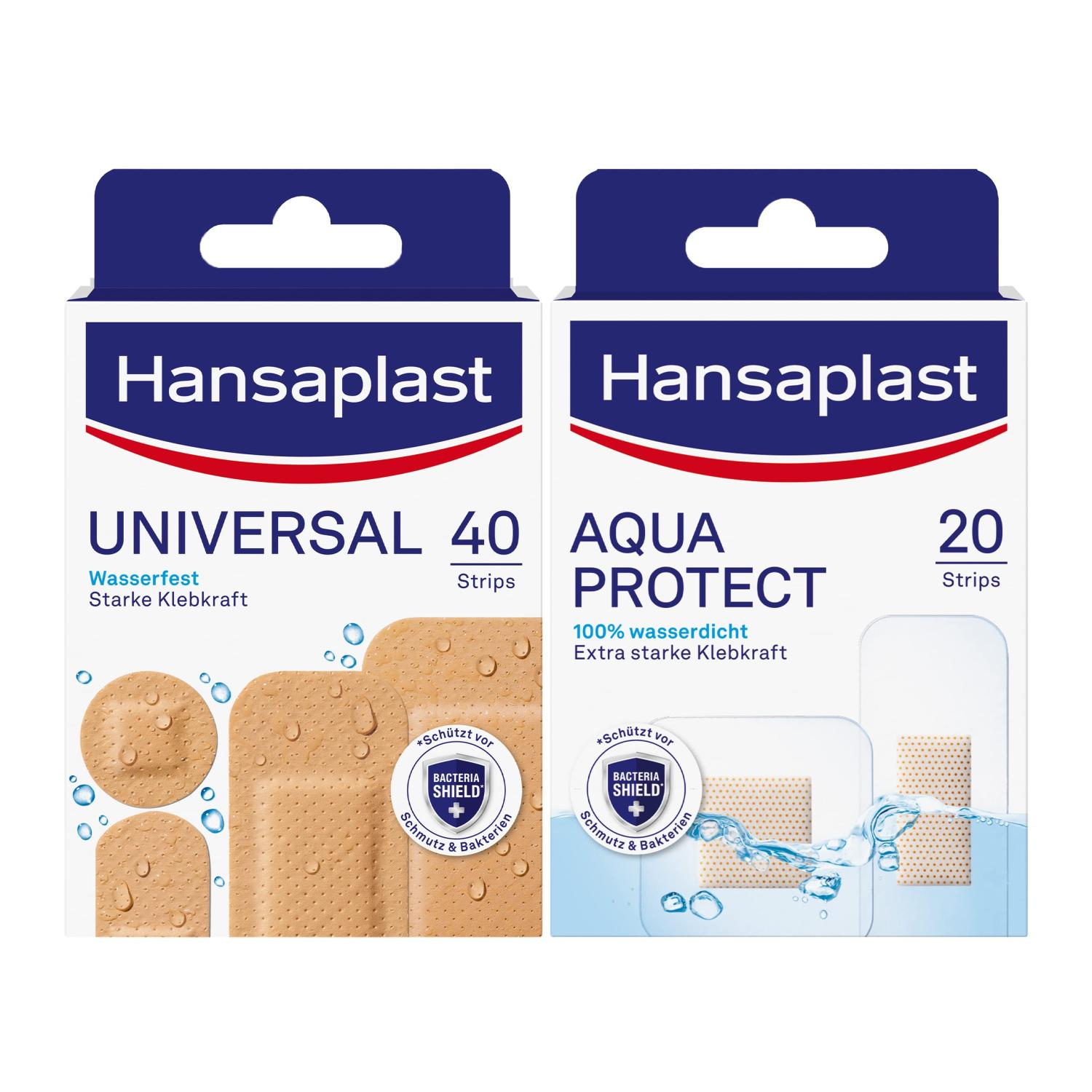 Hansaplast Aqua Protect Pflasters - Waterproof Wound Strips (20 & 40 ...
