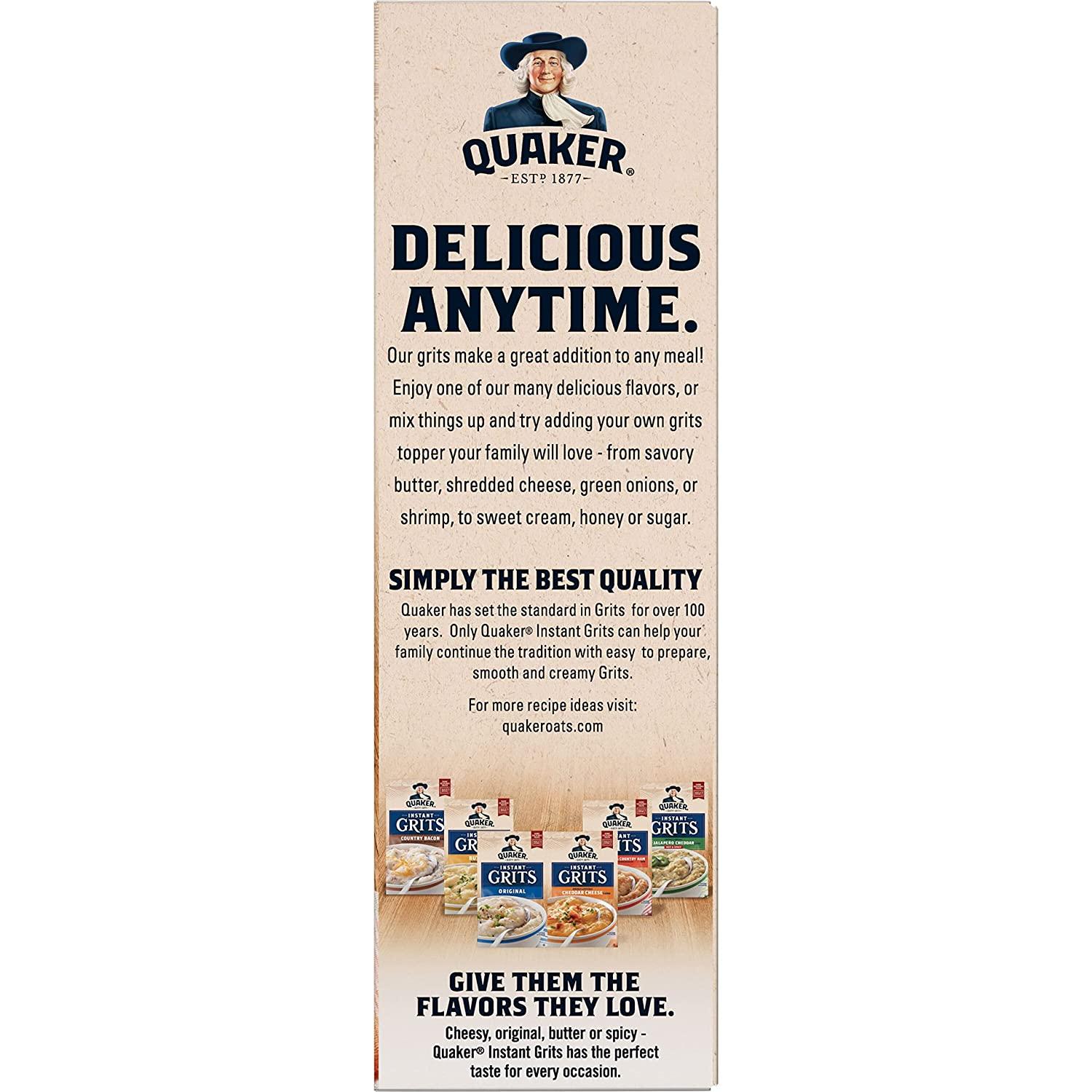 Quaker Instant Grits Cheese Lovers Variety Pack - 10 x 0.98oz Packets ...